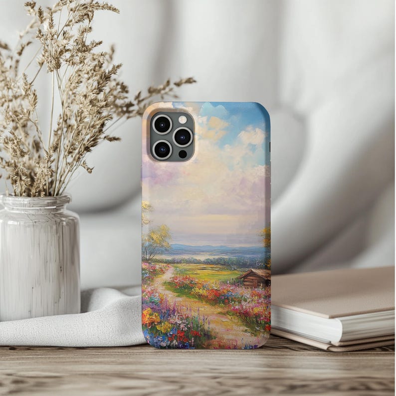 Cottagecore Mountain Wildflowers Phone Case Painted Flowers Scenic ...
