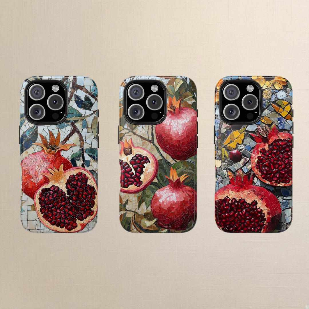 Pomegranate Mosaic Phone Case: Tough iPhone & Samsung Cover - Etsy