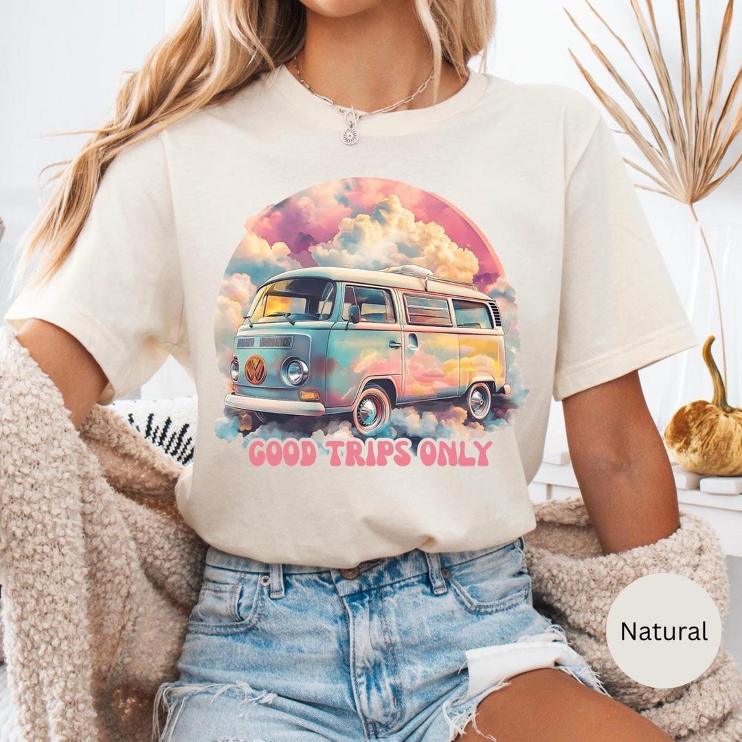 Summer Road Trip Unisext-shirt, Vintage Camper Van Shirt, Good Trips ...