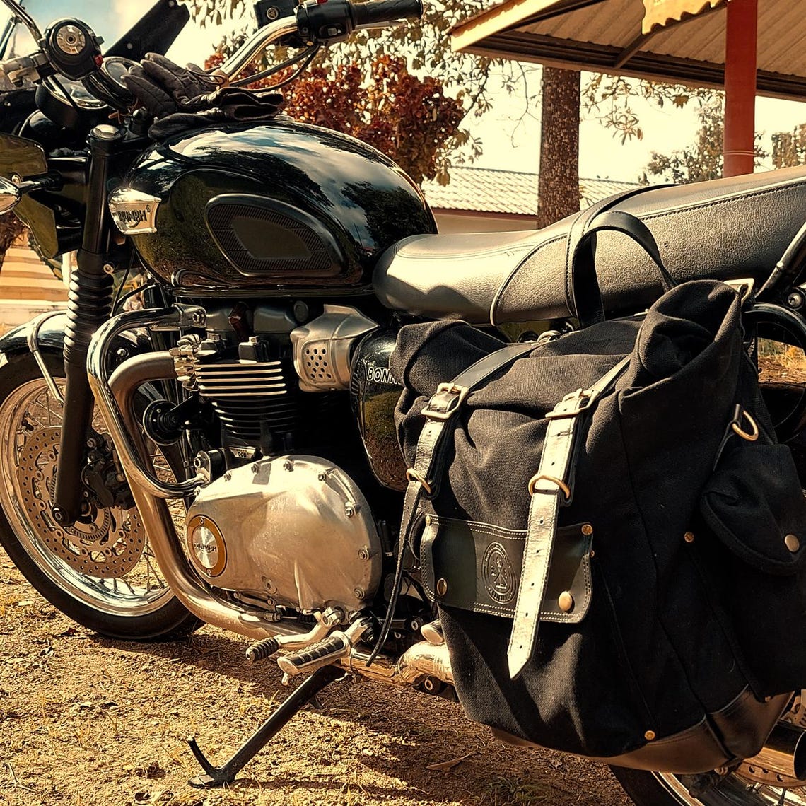 Triumph Bonneville T120 T100 Pannier Rack (PAIR) CHROME (T100 T120 Carb ...