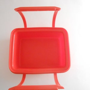 Vintage Tupperware 10 Piece Set With Carry Container & Handle Orange ...