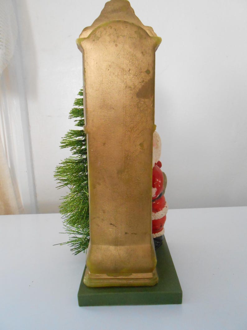 Blow Mold MCM Santa Clock and Christmas Tree Repurposed Holiday Decor ...
