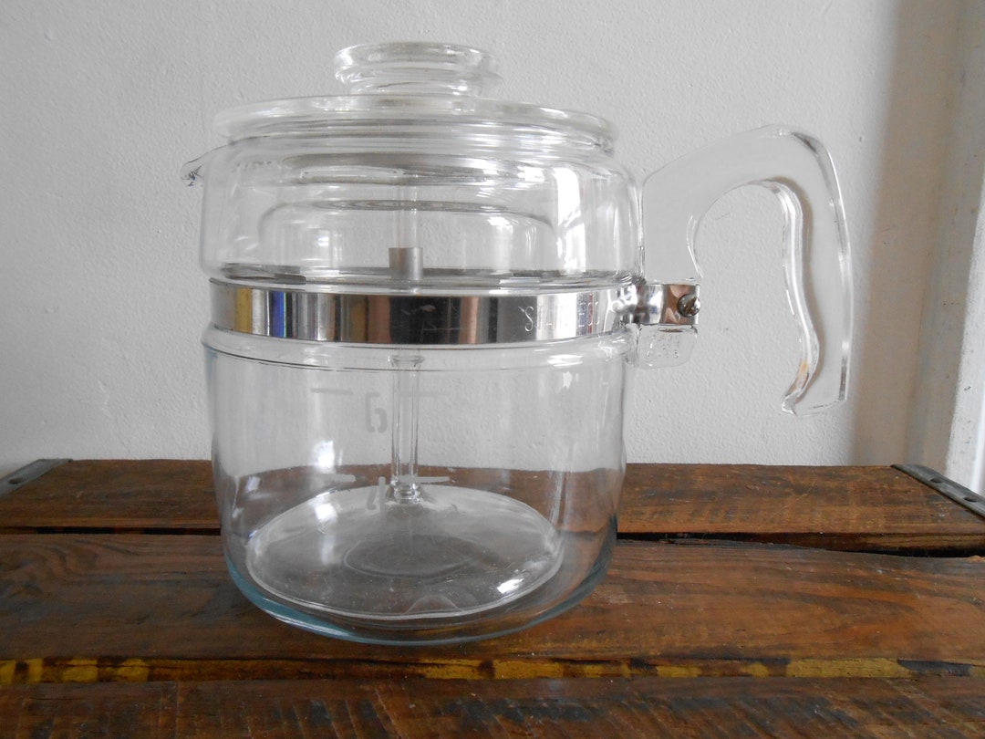Pyrex Flameware 7756 Complete Percolator 6 Cup Glass Stove Top Pyrex ...