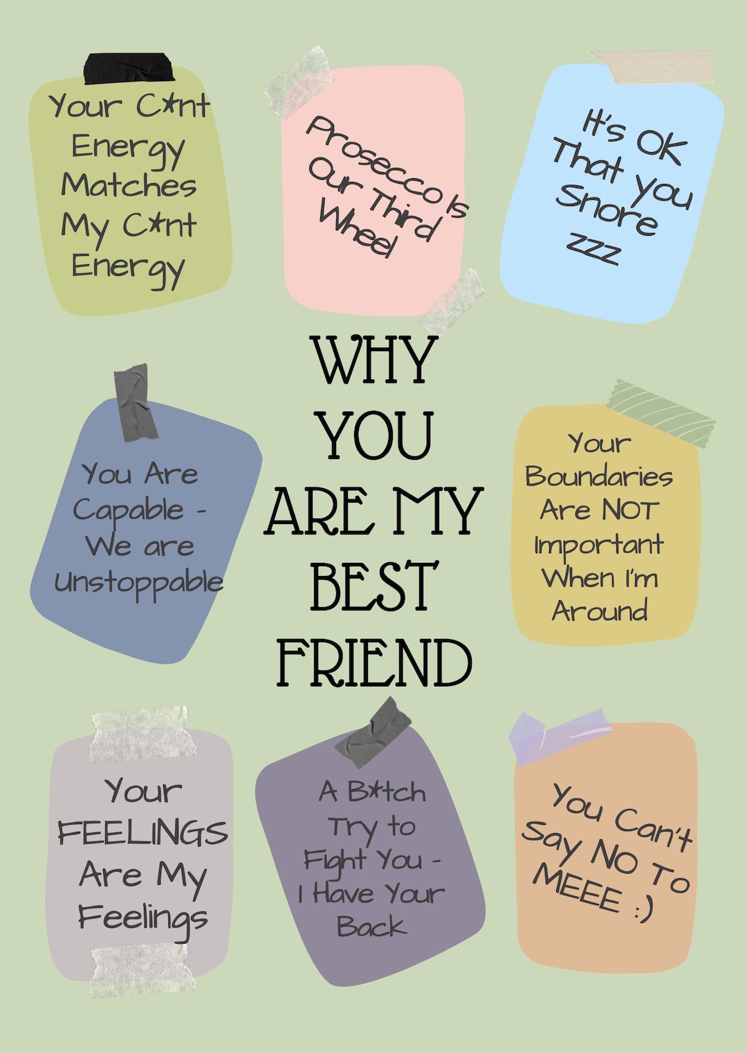 Printable Best Friend Note to Self - Etsy