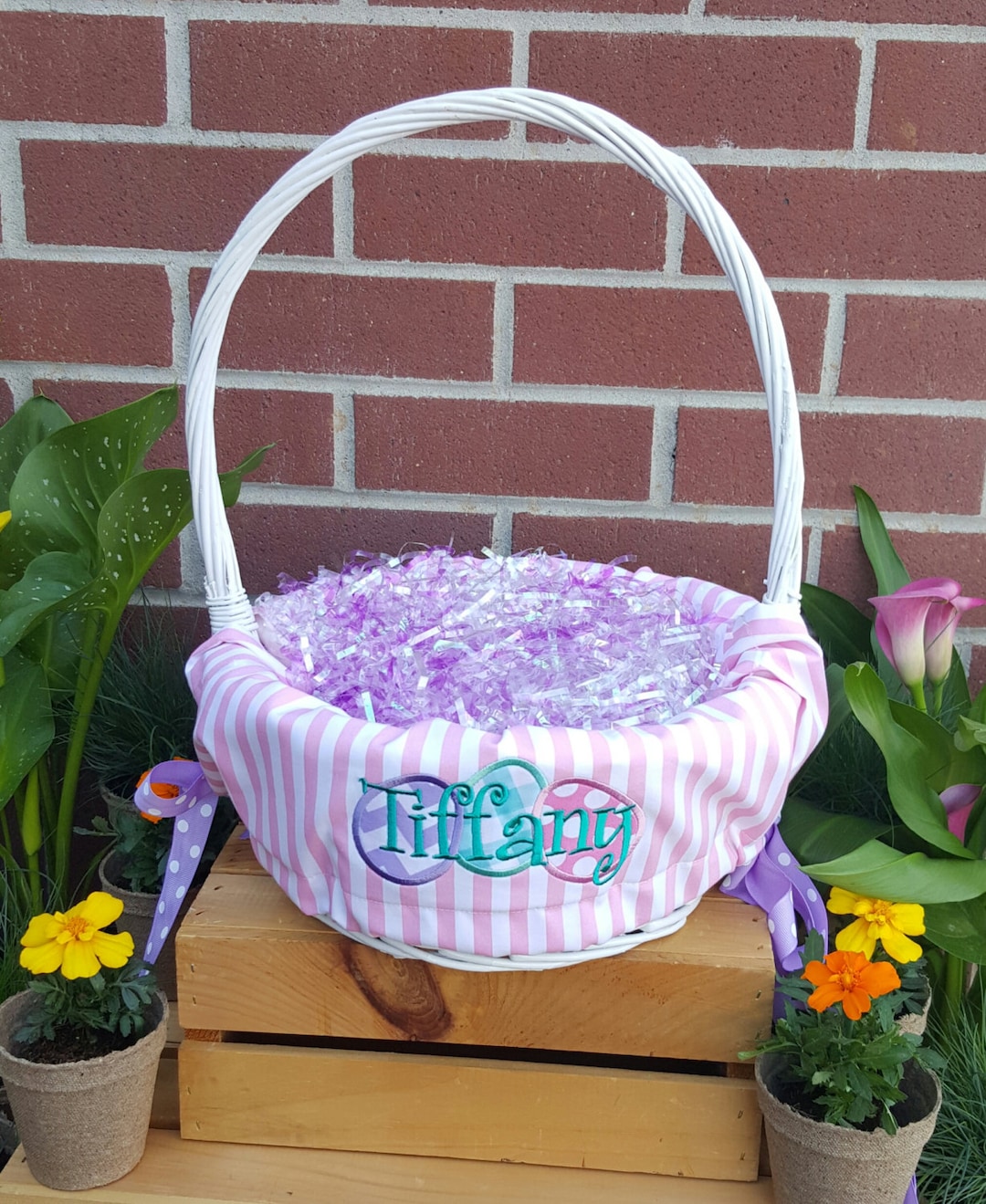 Personalized Easter Basket Liners for Girls or Boys 5 Colors to Choose ...