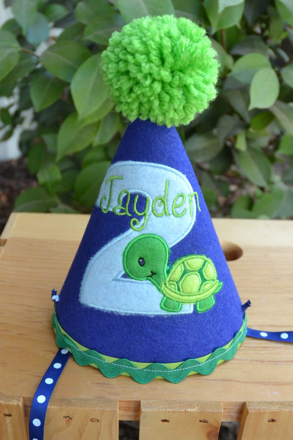 1st Birthday Party Hat With Little Green Turtle or Have Me - Etsy