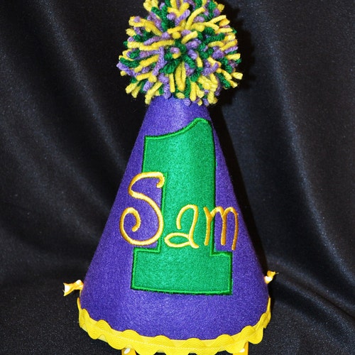 Mardi Gras 1st First Birthday Party Hat | Etsy