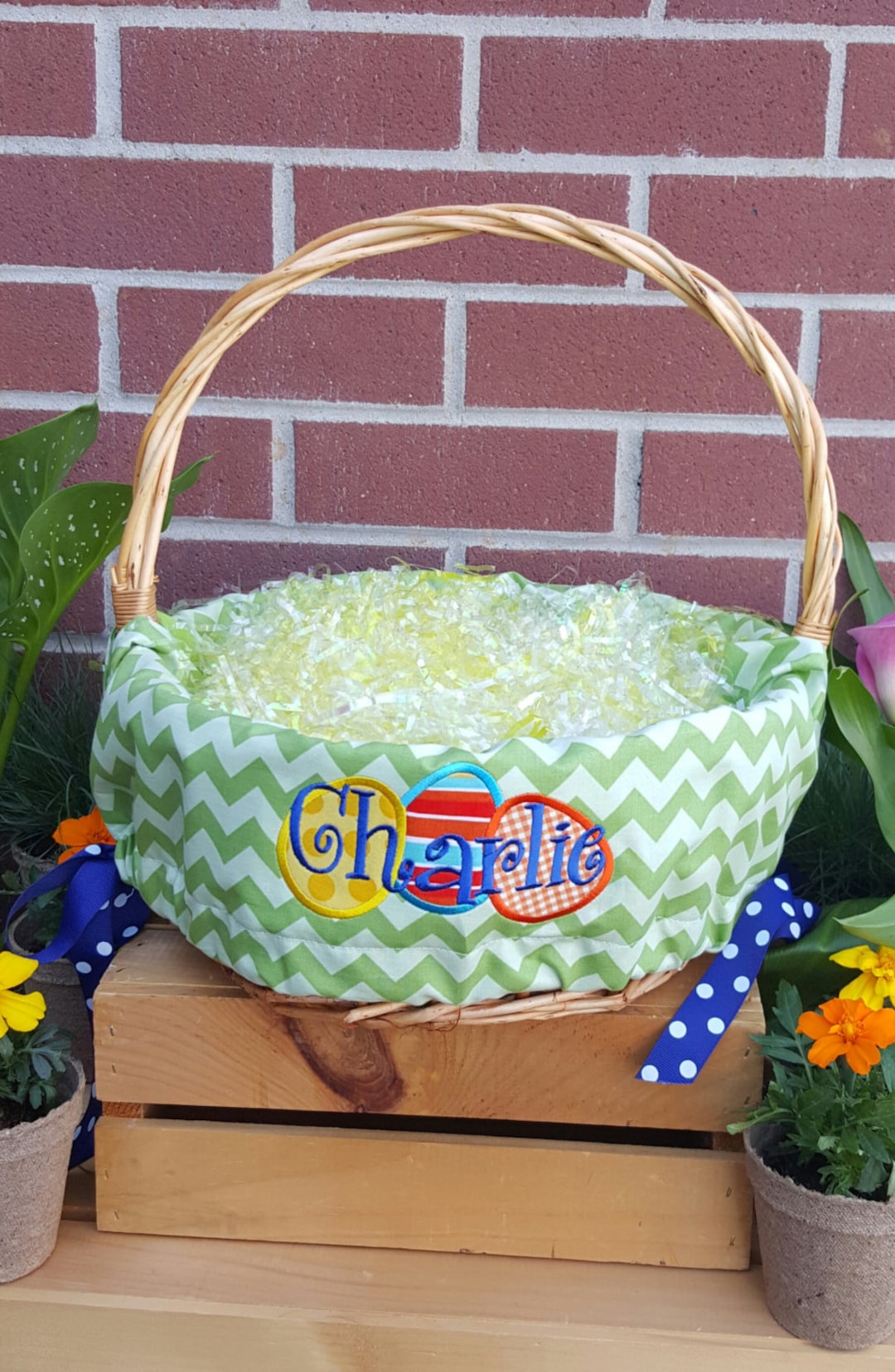 Personalized Easter Basket Liners for Girls or Boys 4 Colors to Choose ...