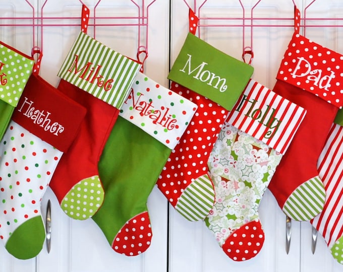 Christmas Stocking - Choose Your Color Combo and Personalization- - Etsy