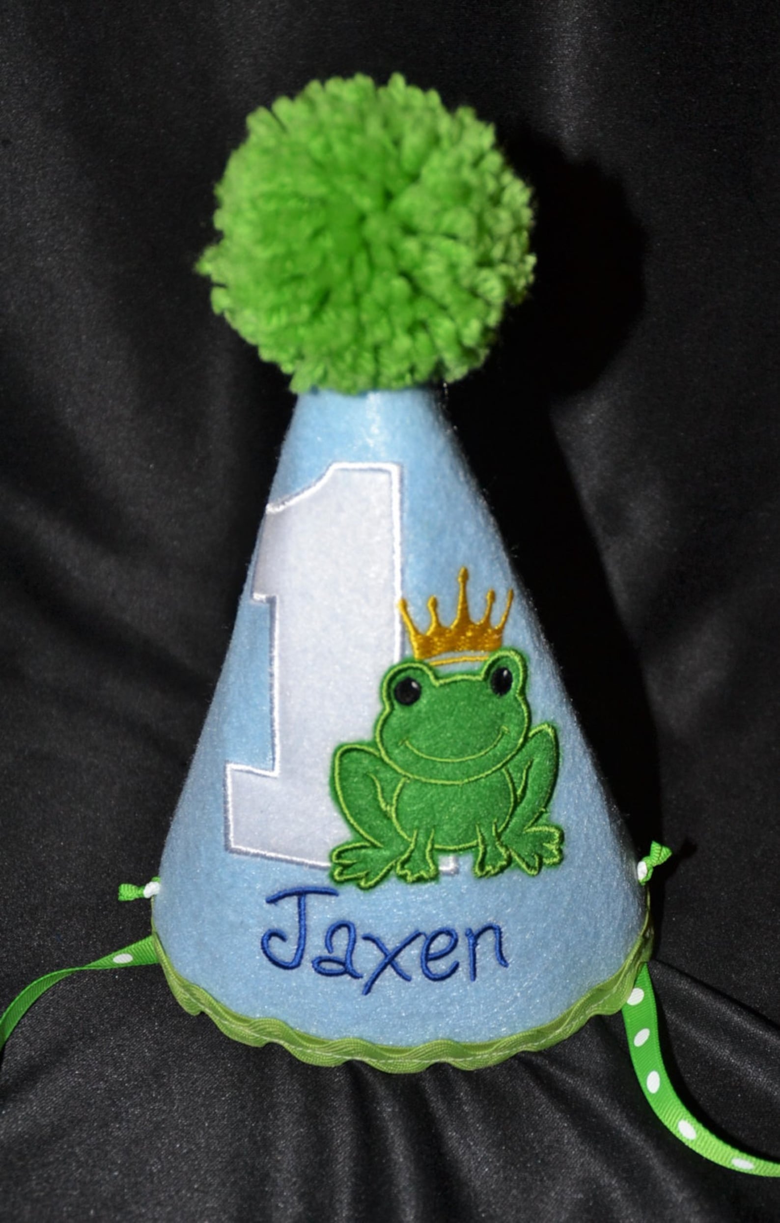1st Birthday Party Hat With Little Green Frog Prince or Plain | Etsy