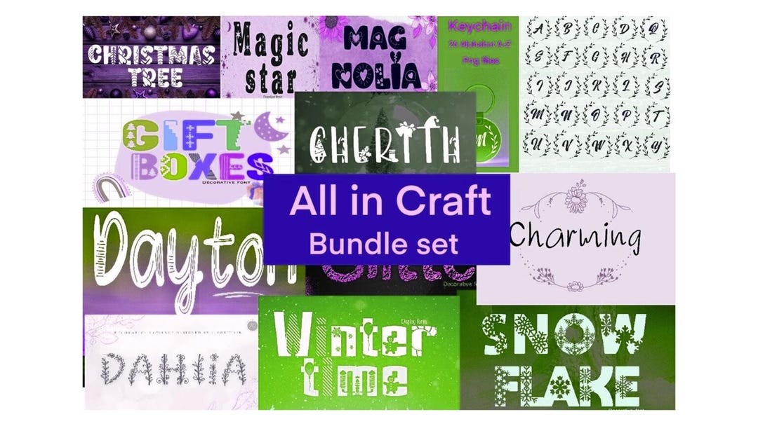 All in One Font and Alphabet Bundle, Season Special Font, Sublimation ...