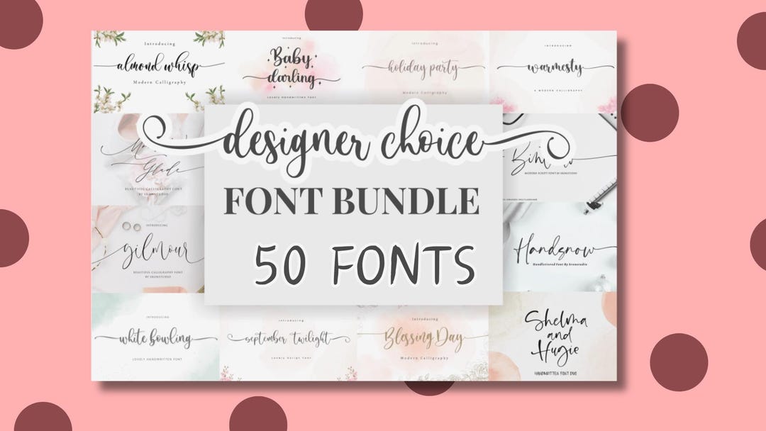 Designer Choice - Font Bundle, Wedding Font SVG Bundle, Handwritten ...