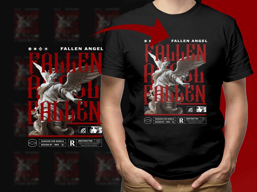 Fallen Angel Art Print, Digital Download Poster, Dark Aesthetic Wall ...