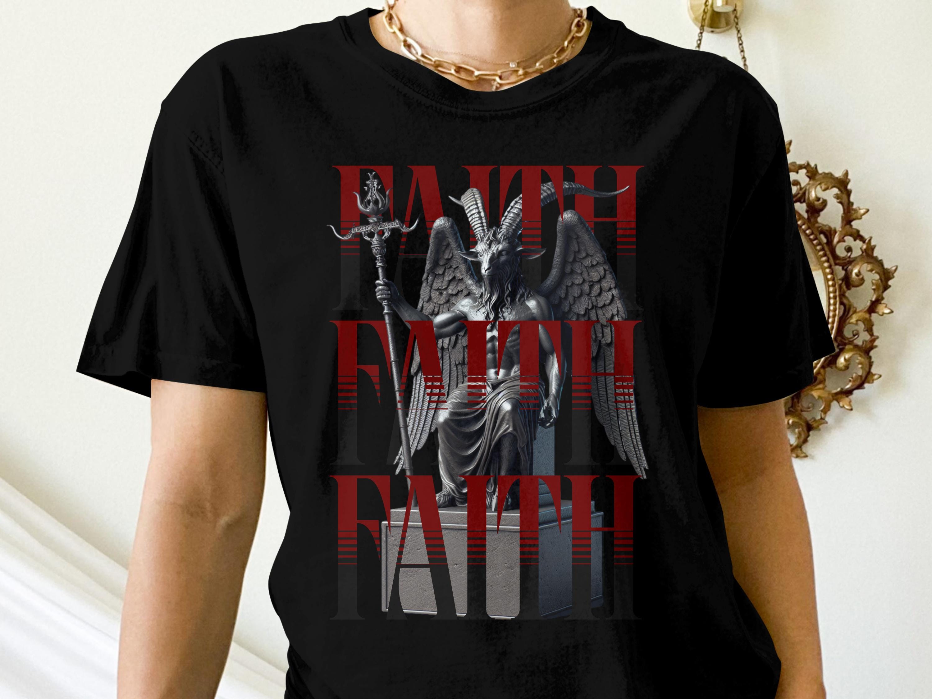 Dark Art Faith Digital Poster Gothic Occult Wall Print Satanic Baphomet ...