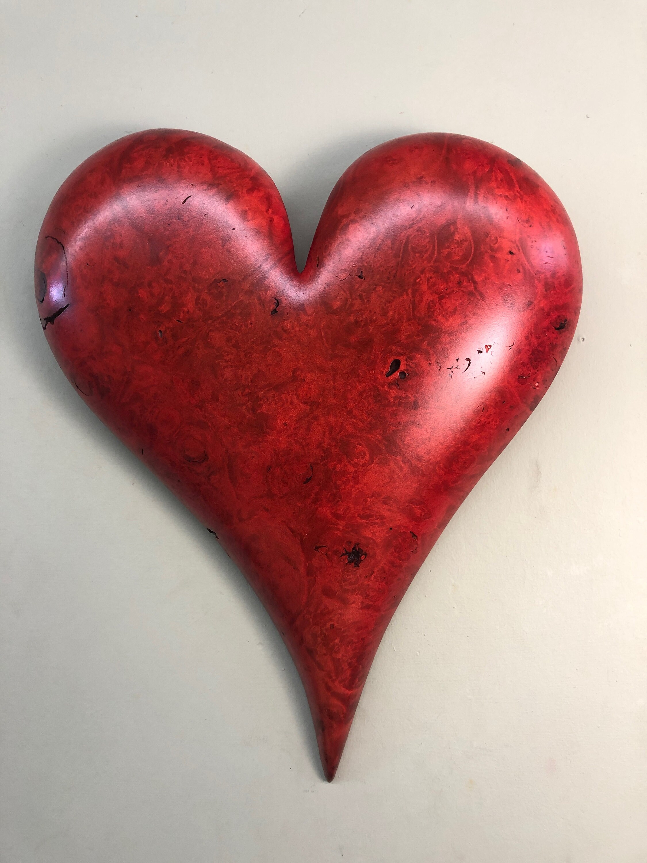 Personalized red wood Heart wood carving unique Wedding gift present