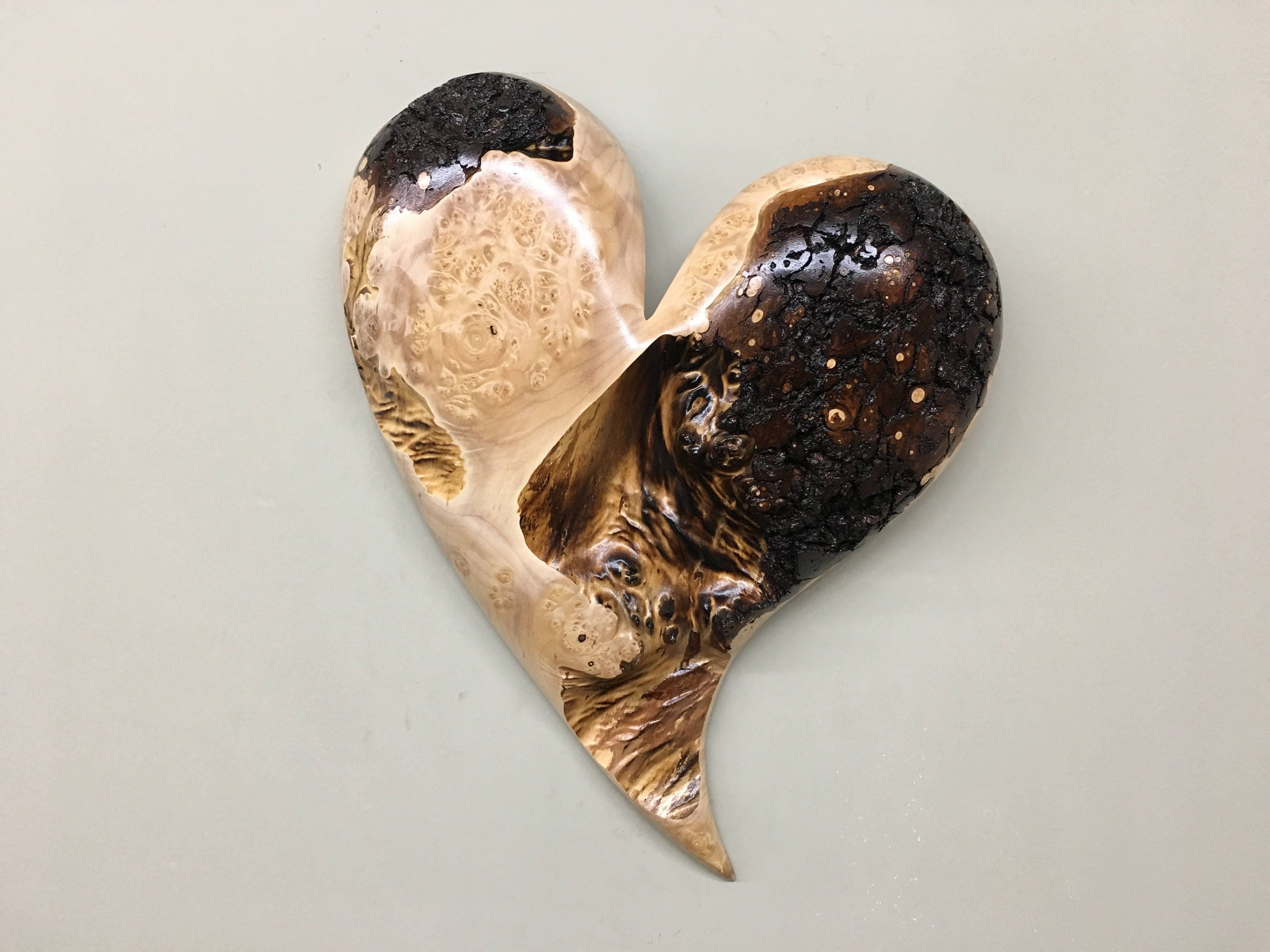 Heart art wood carving personalized 50th wood Anniversary gift ...