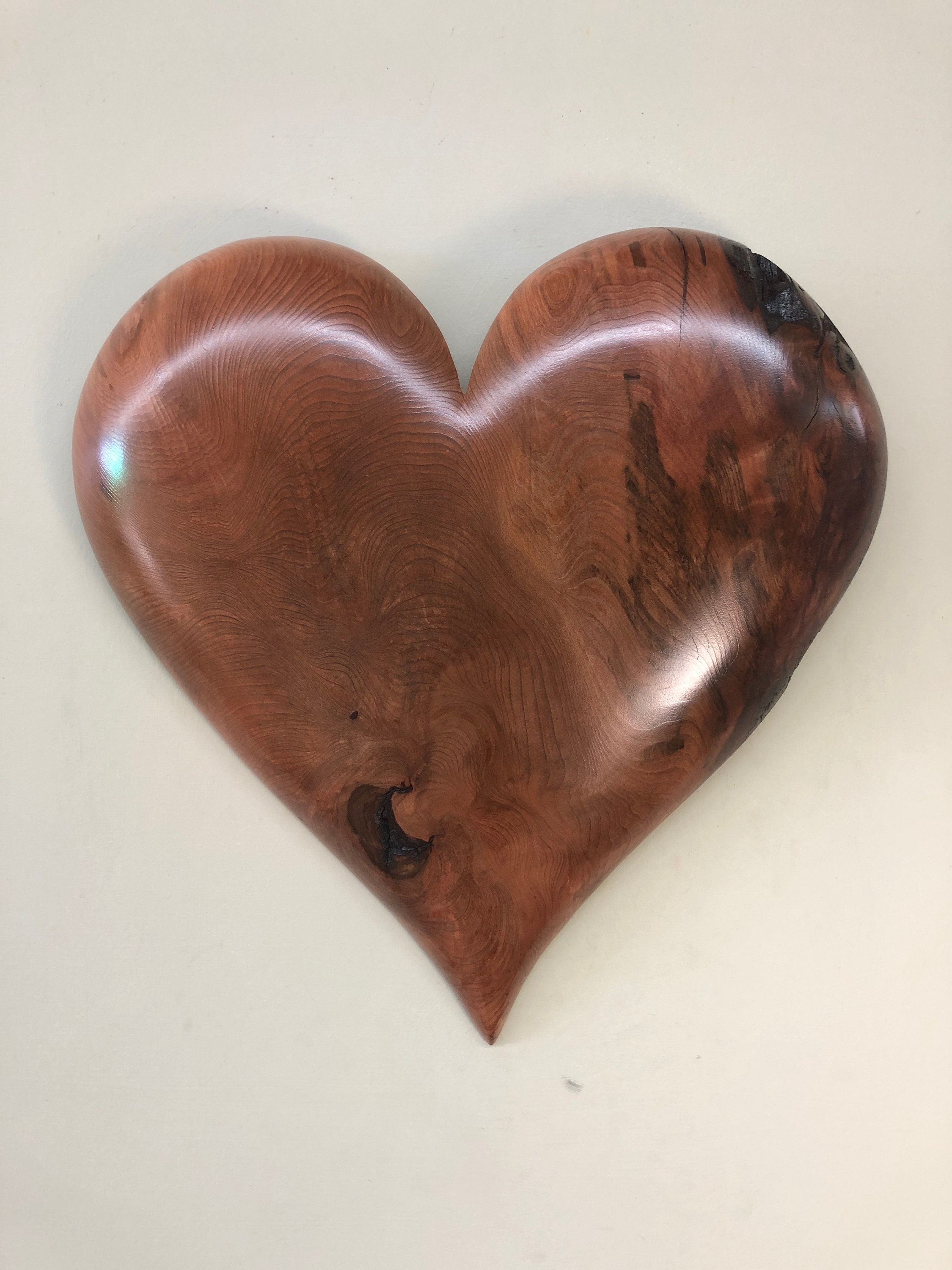 Personalized Wedding gift present heart wood carving by Gary Burns