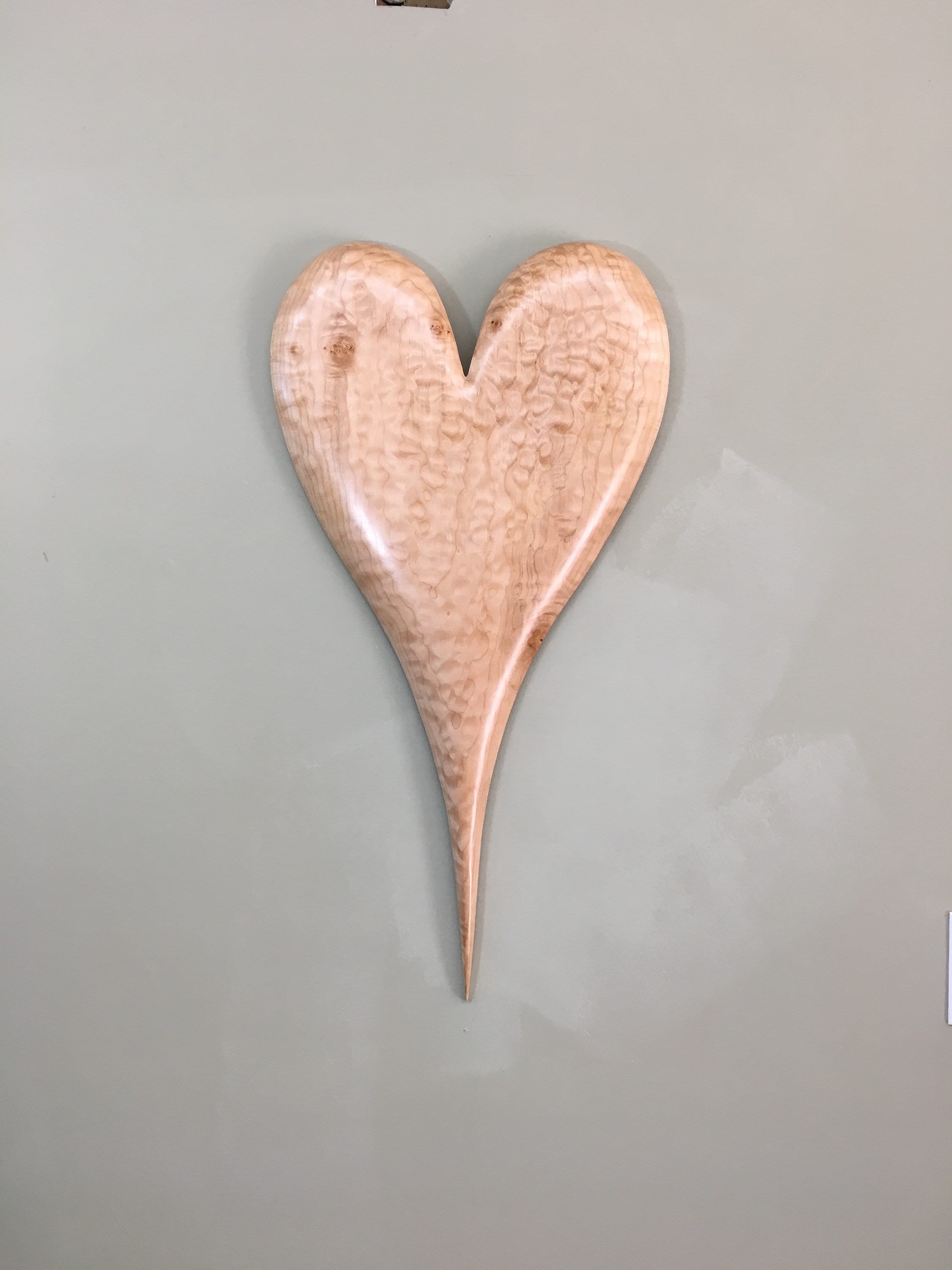 Wooden Heart art wood carving wall hanging Anniversary gift present