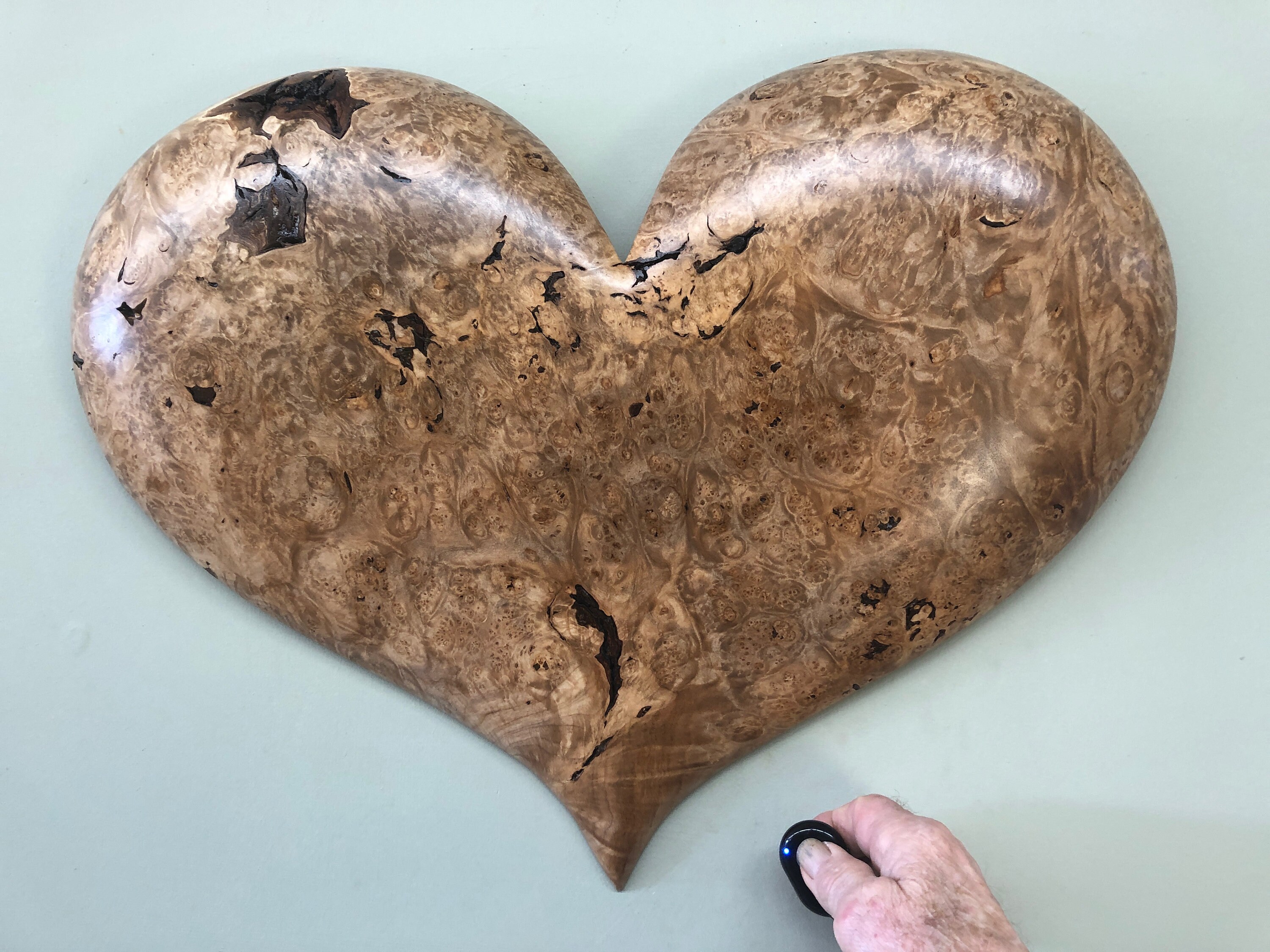 Personalized wood heart wood carving Mothers Day gift present