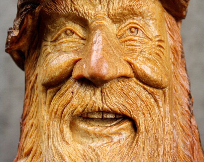 Wood Carving Wood Spirit Santa Elf Wizard, a Christmas Gift on Etsy ...