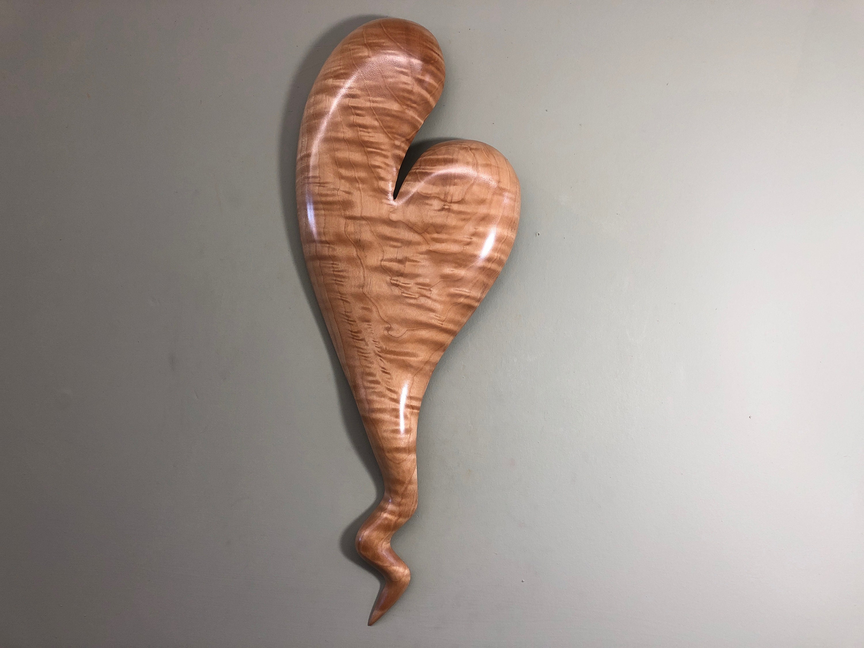 Wood Heart wall carving sculpture 50th Anniversary Gift present