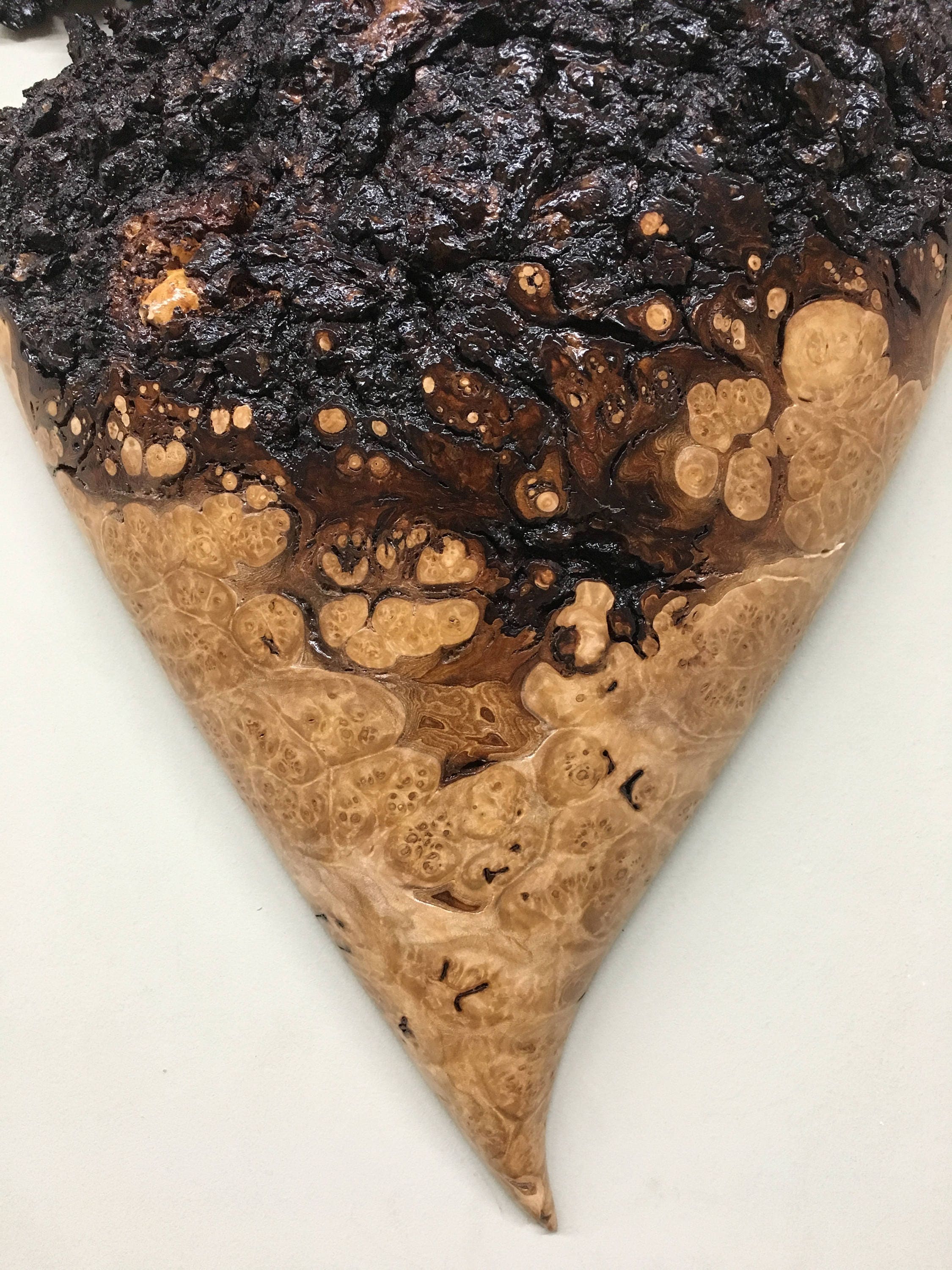 Heart art wood carving personalized 50th wood Anniversary gift present