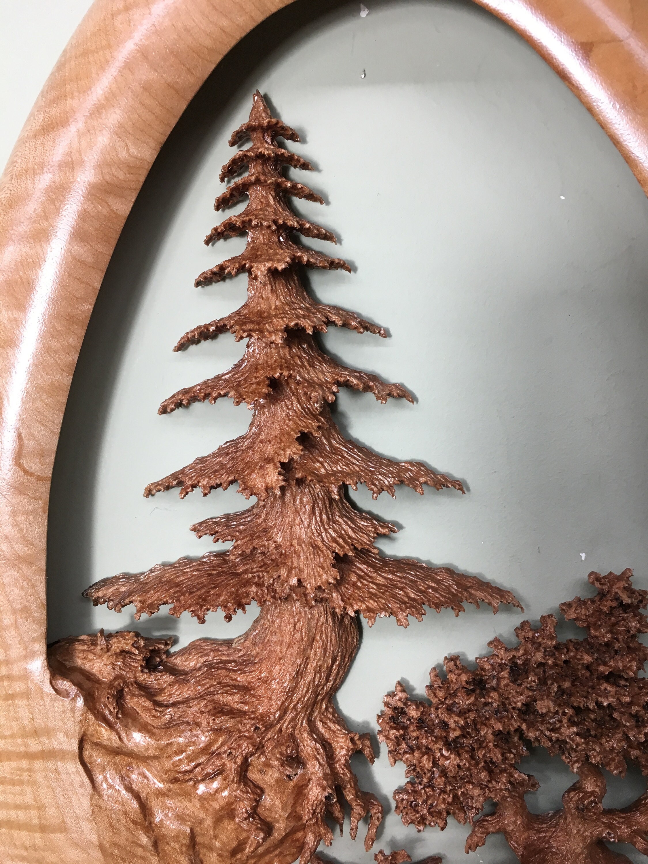 Tree wood carving wall sculpture 5th anniversary gift present