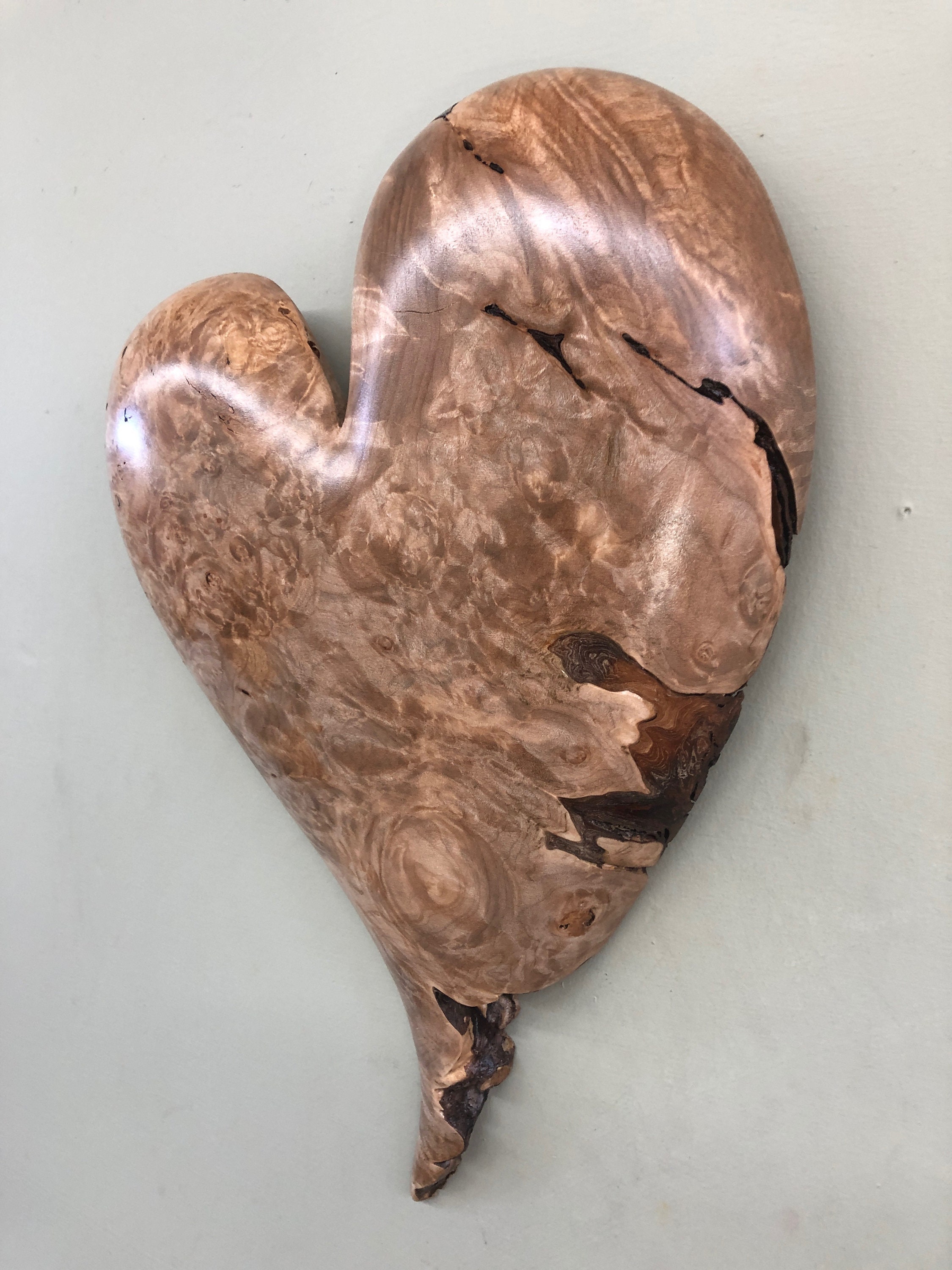 Heart art wood carving personalized 50th wood Anniversary gift present