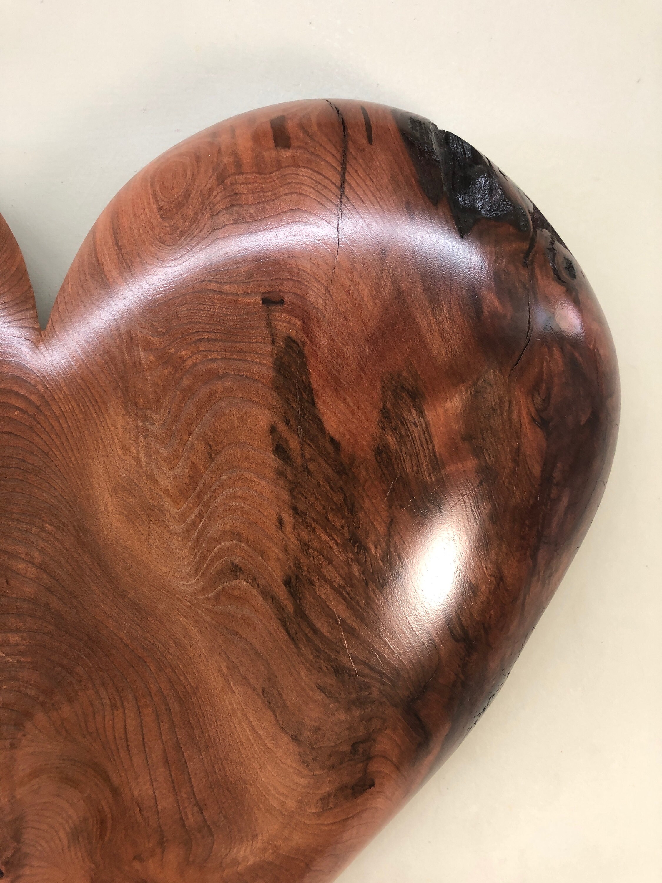 Personalized Wedding gift present heart wood carving by Gary Burns