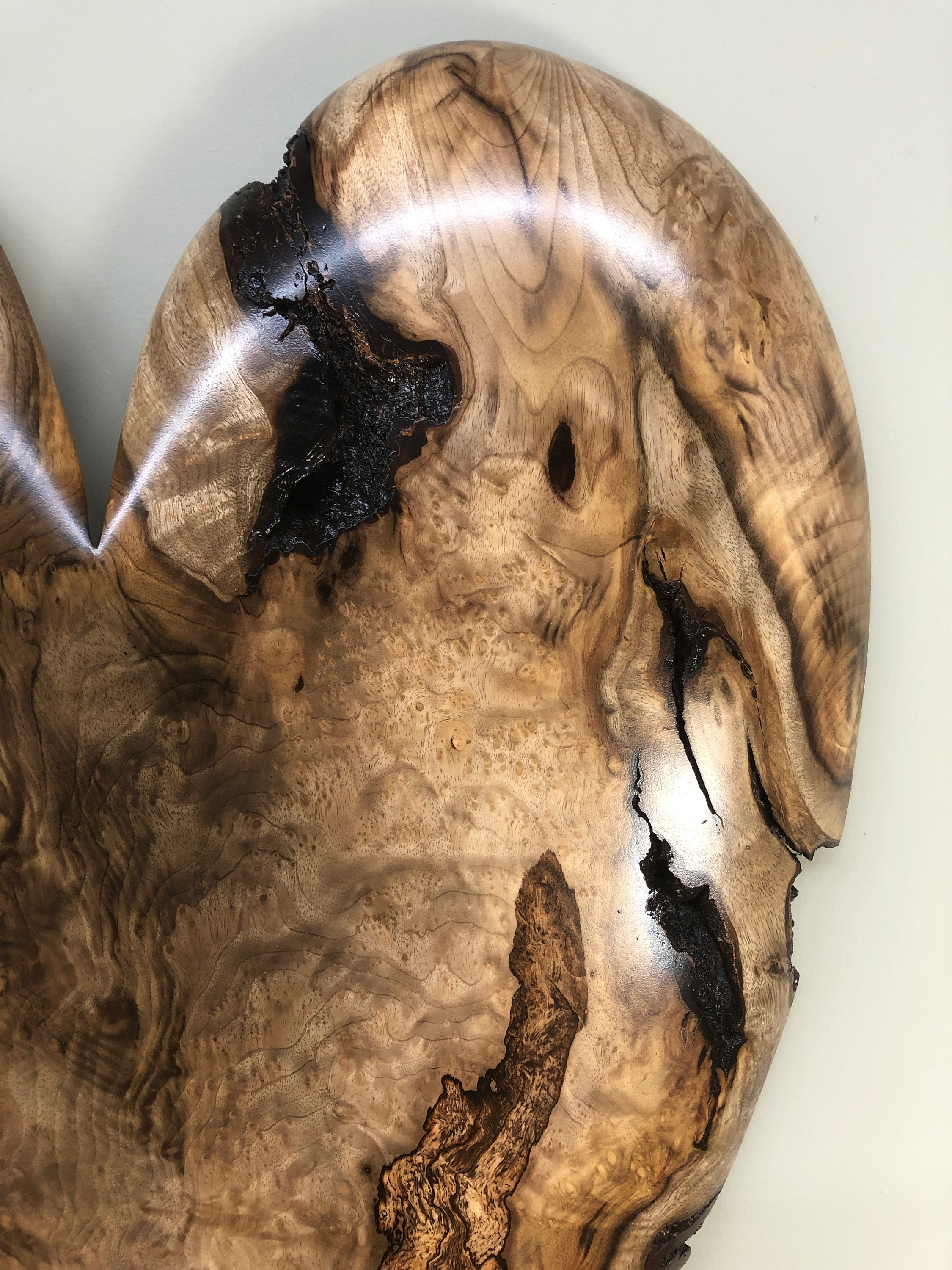 Personalized wood heart carving Wedding Anniversary gift present