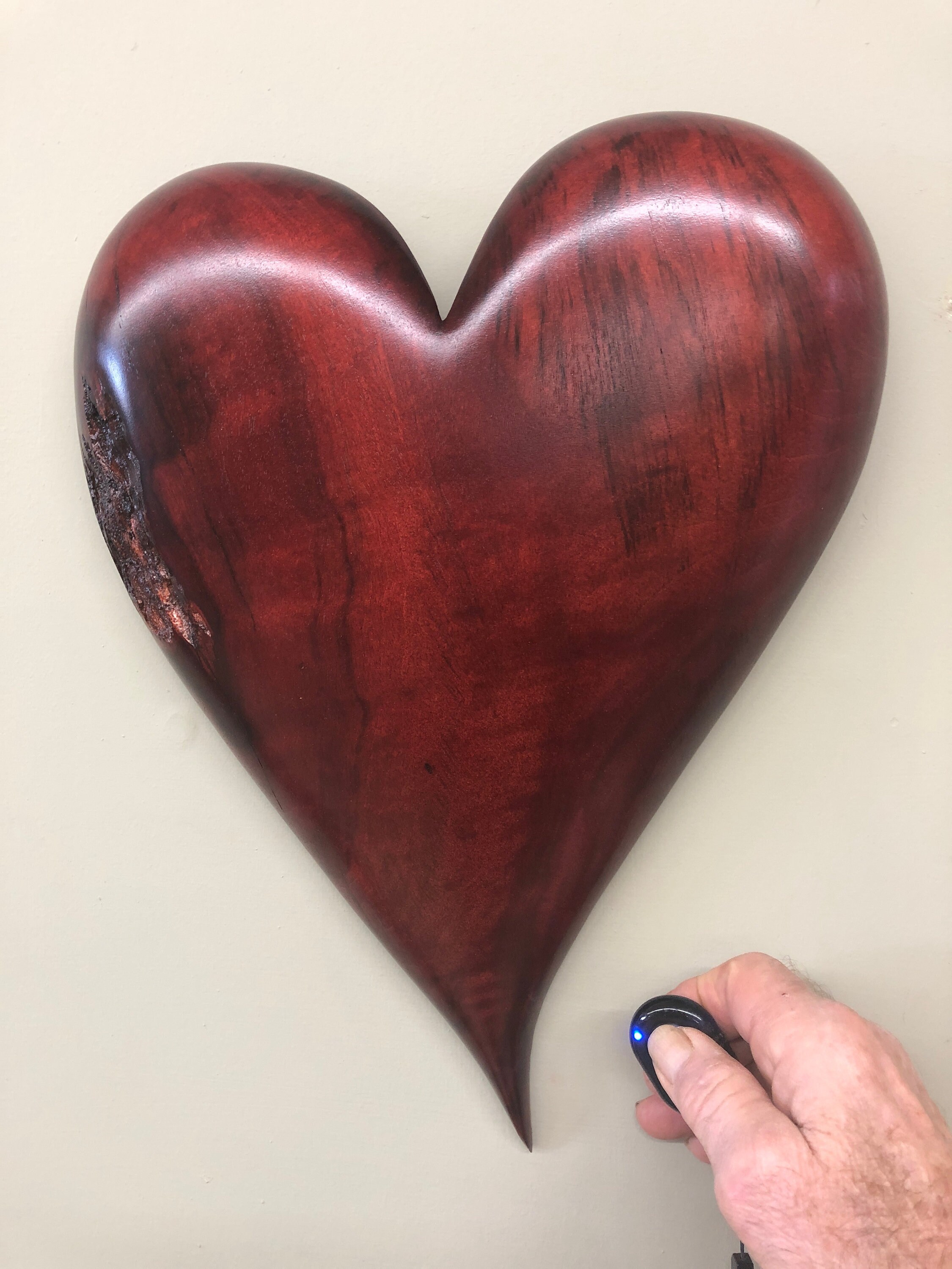 Red wall heart unique Personalized Wedding gift Wood Carving present