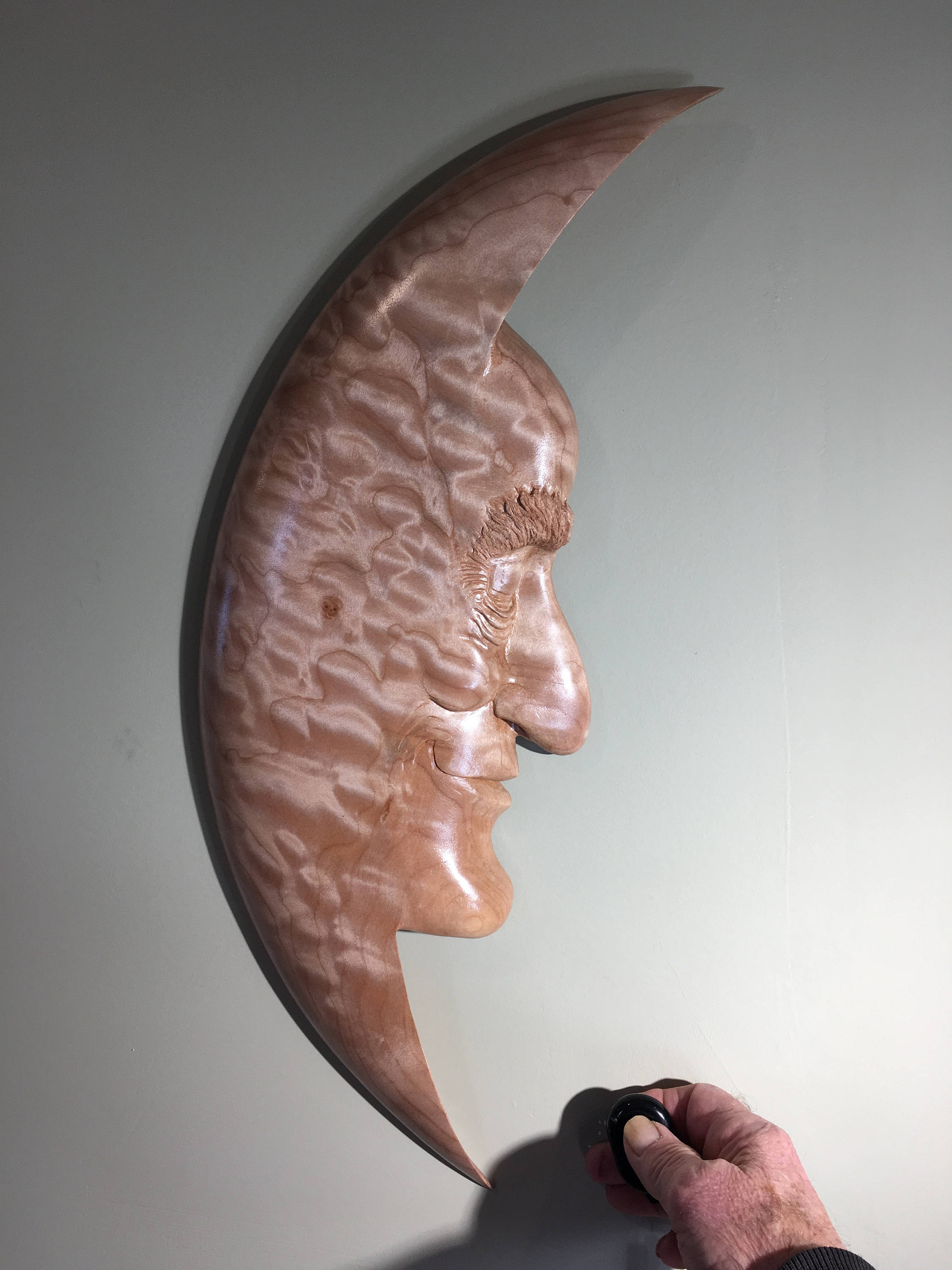 Man in the Moon Wood Carving a Unique Moon Man Sculpture Present