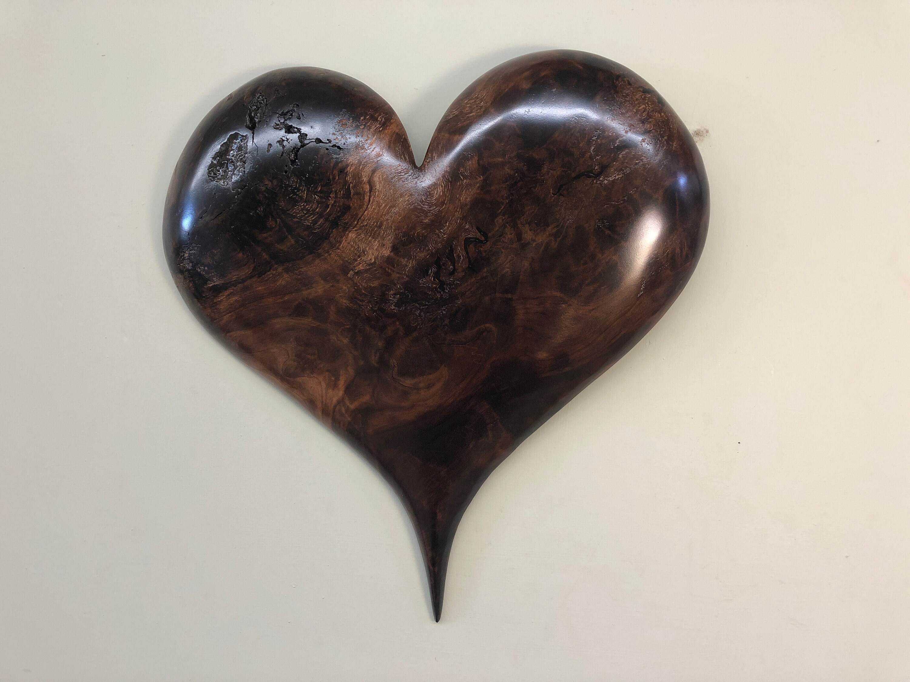 Heart personalized Redwood Wedding gift present wooden heart wood carving