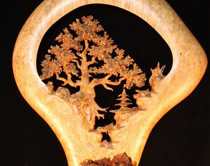 Oak Tree Carving Scene in Maple Burl - Etsy