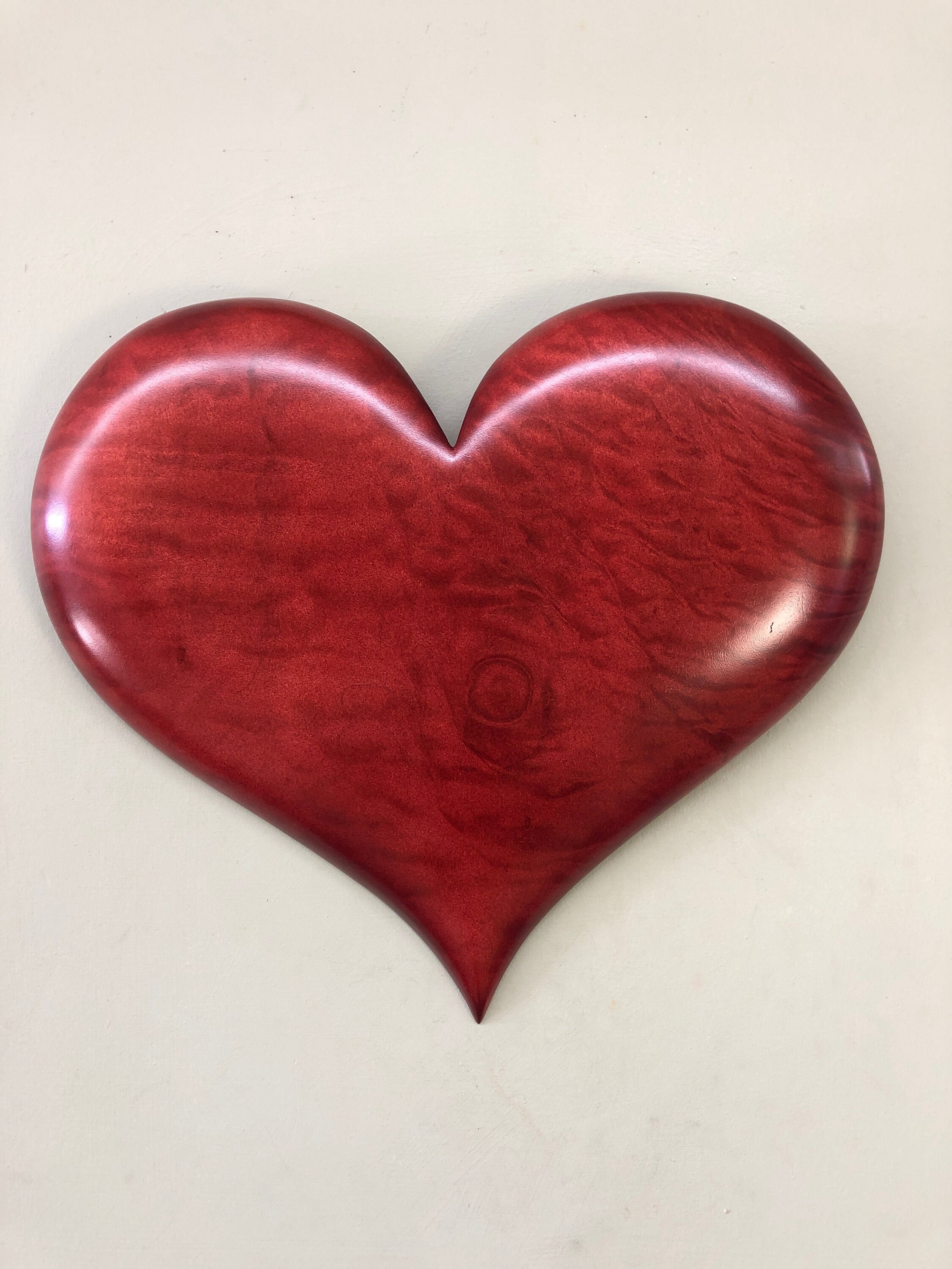 Wooden Heart art wood carving 50th Anniversary gift present