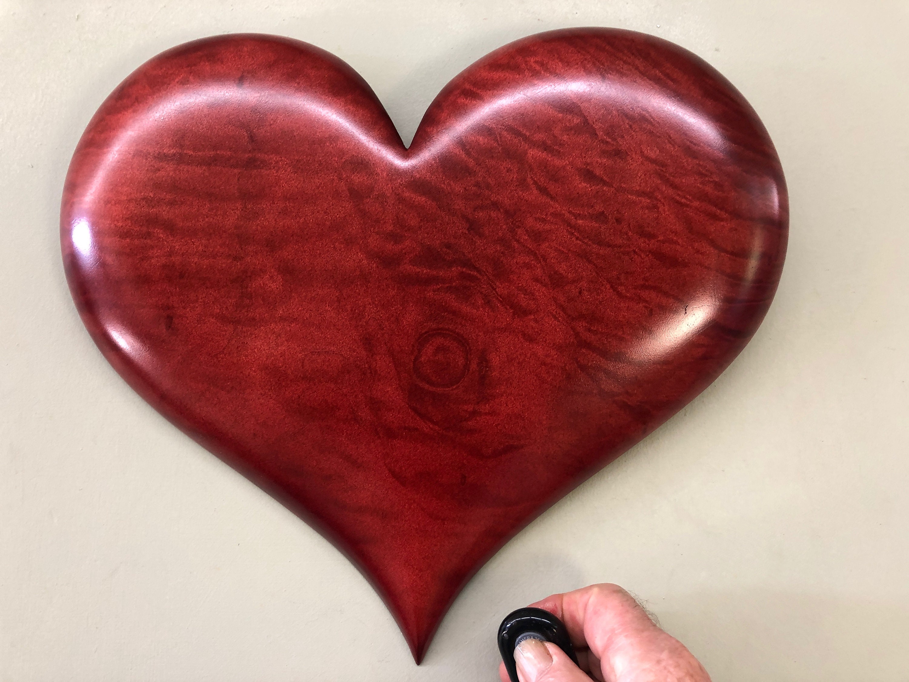 Wooden Heart art wood carving 50th Anniversary gift present