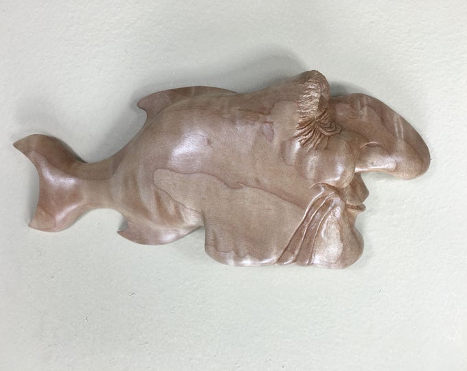 Whimsical Fish Wood Sculpture Fish Carving Art Fishing Gift - Etsy