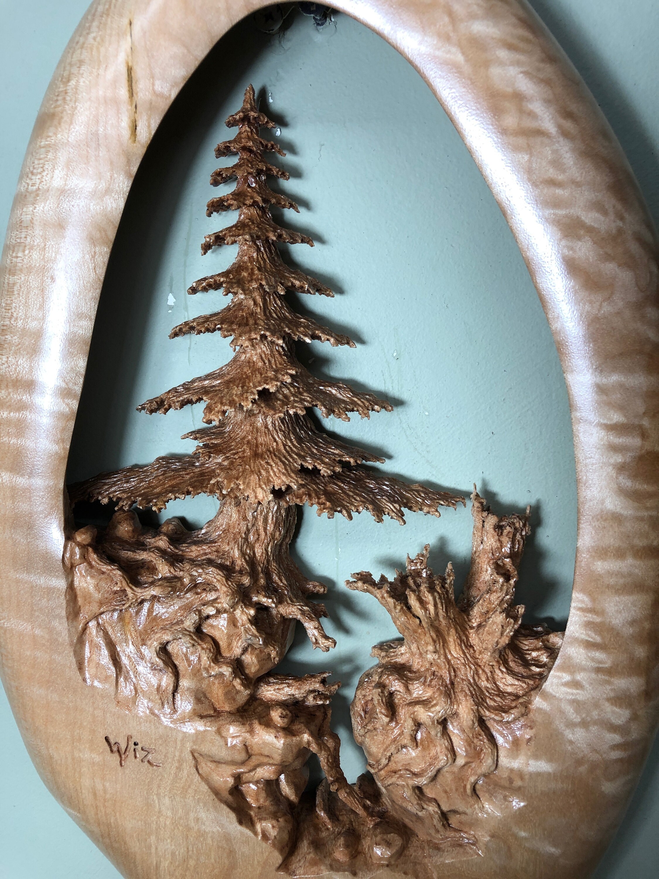 Tree wood carving wall sculpture 5th anniversary gift present