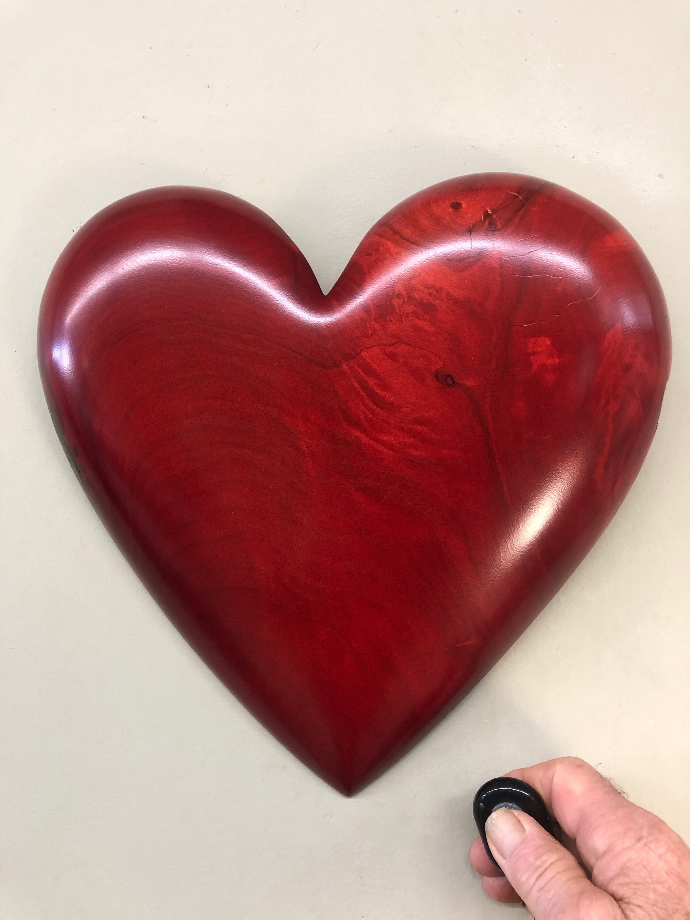 Red personalized Wedding heart gift wood carving present hearts