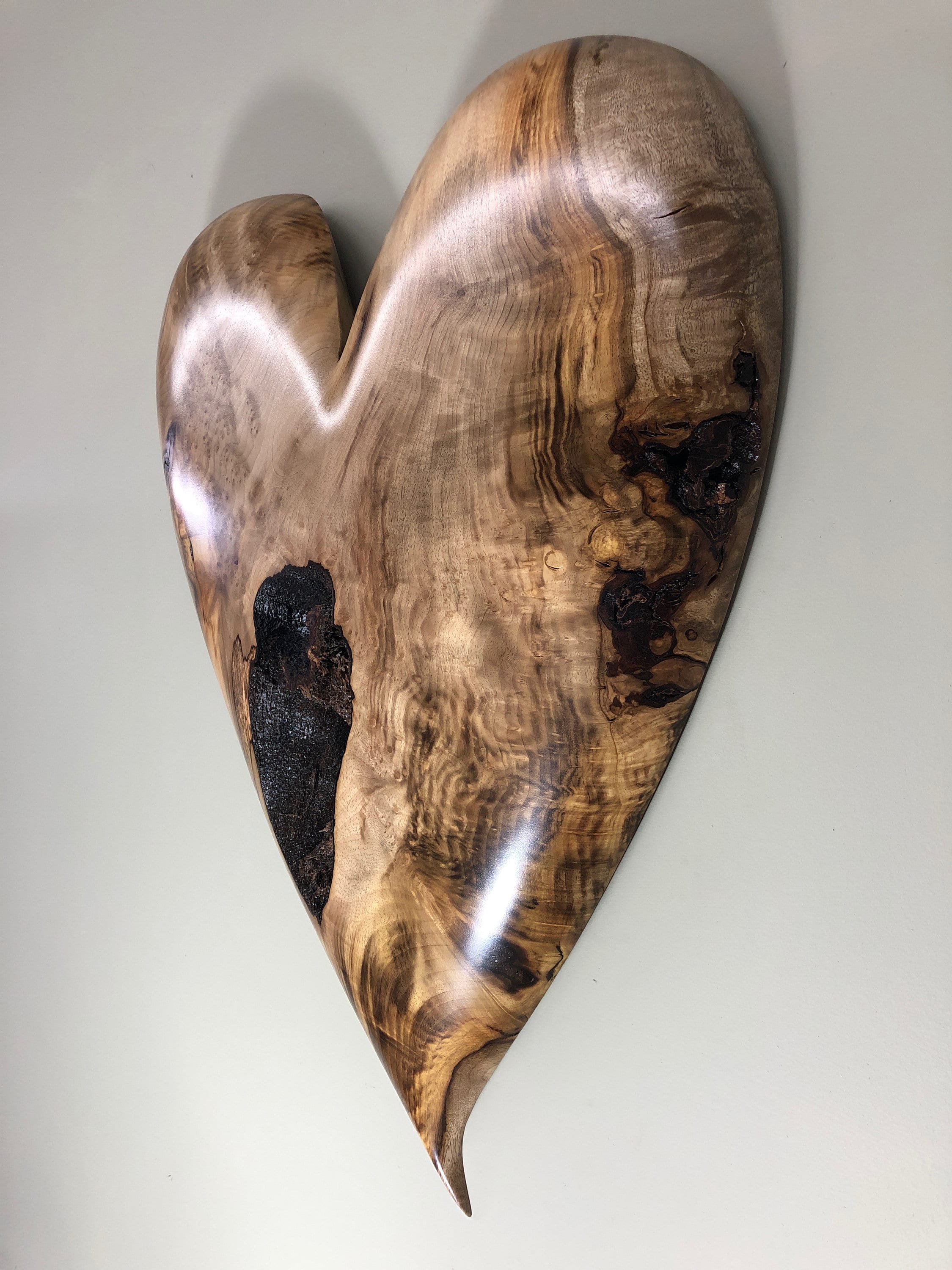 Personalized wood hearts wood carving Valentines Day gift present