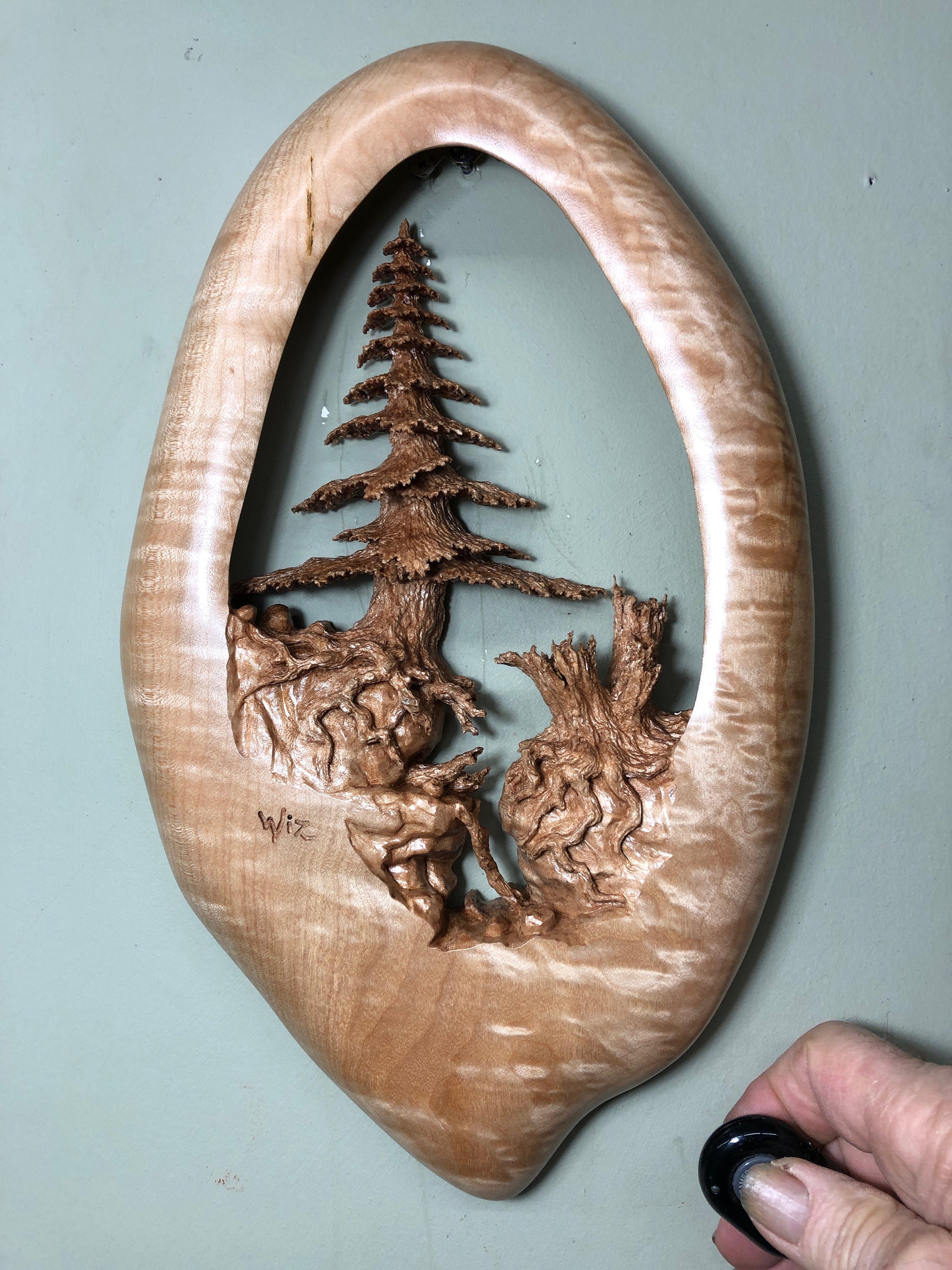 Tree wood carving wall sculpture 5th anniversary gift present