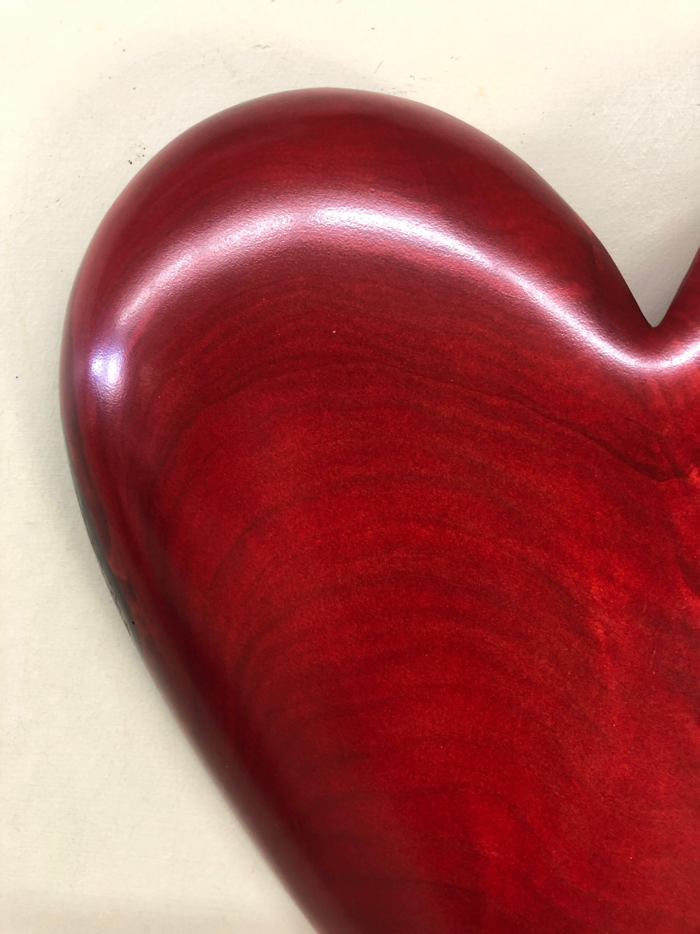 Red personalized Wedding heart gift wood carving present hearts