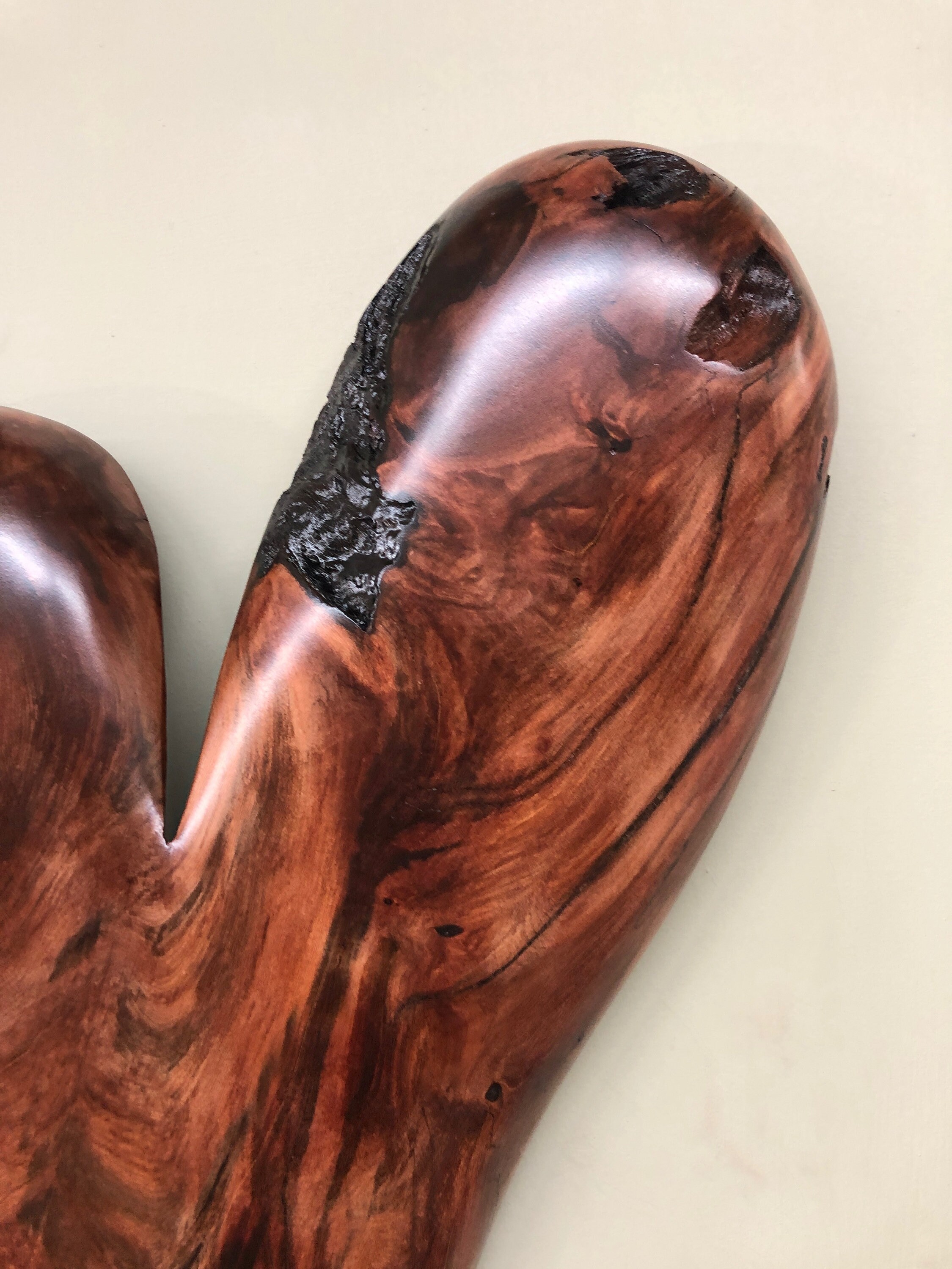 Personalized Redwood Wedding gift present wooden heart wood carving