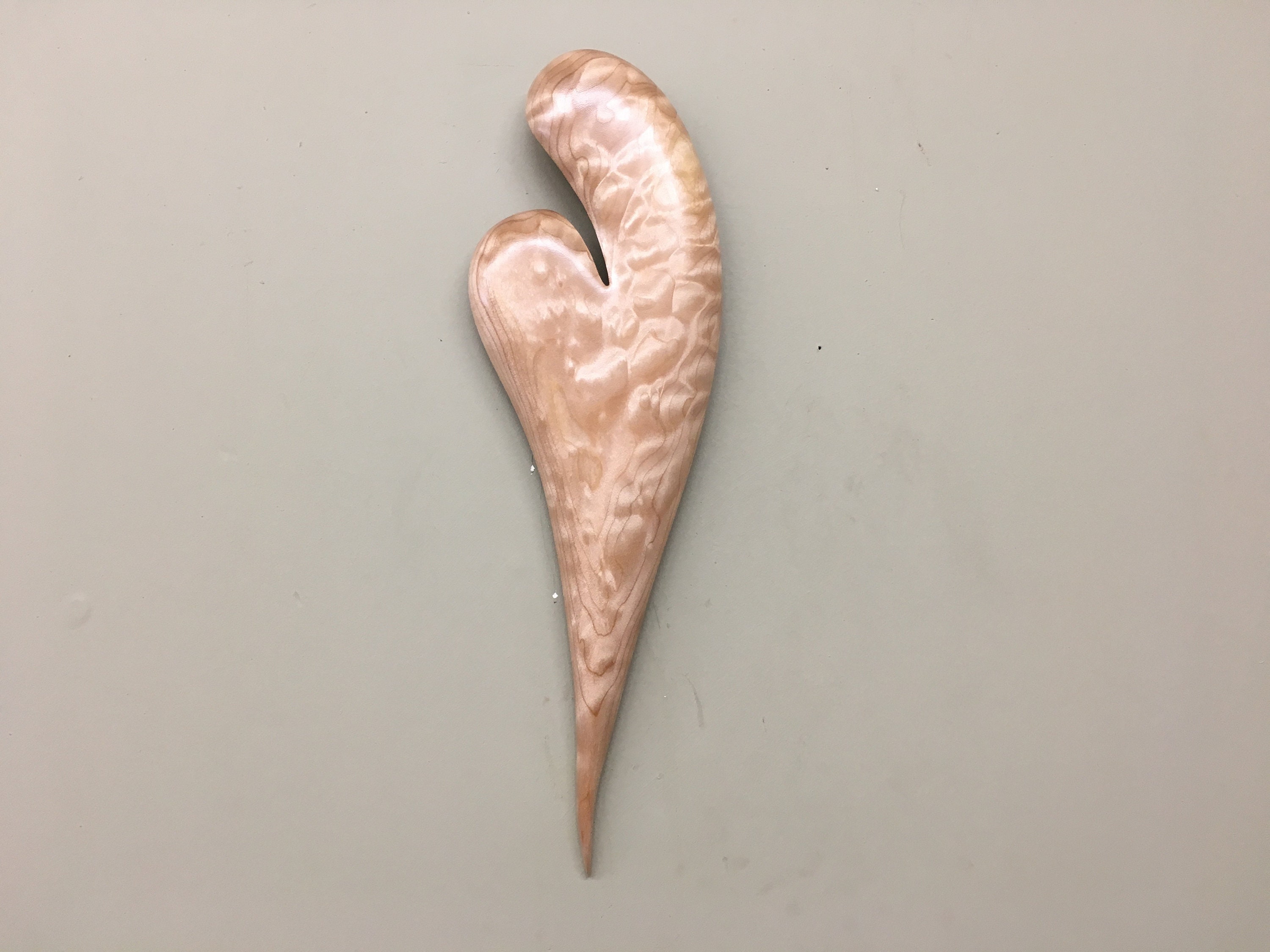 Wooden Heart art wood carving sculpture Wedding Gift present