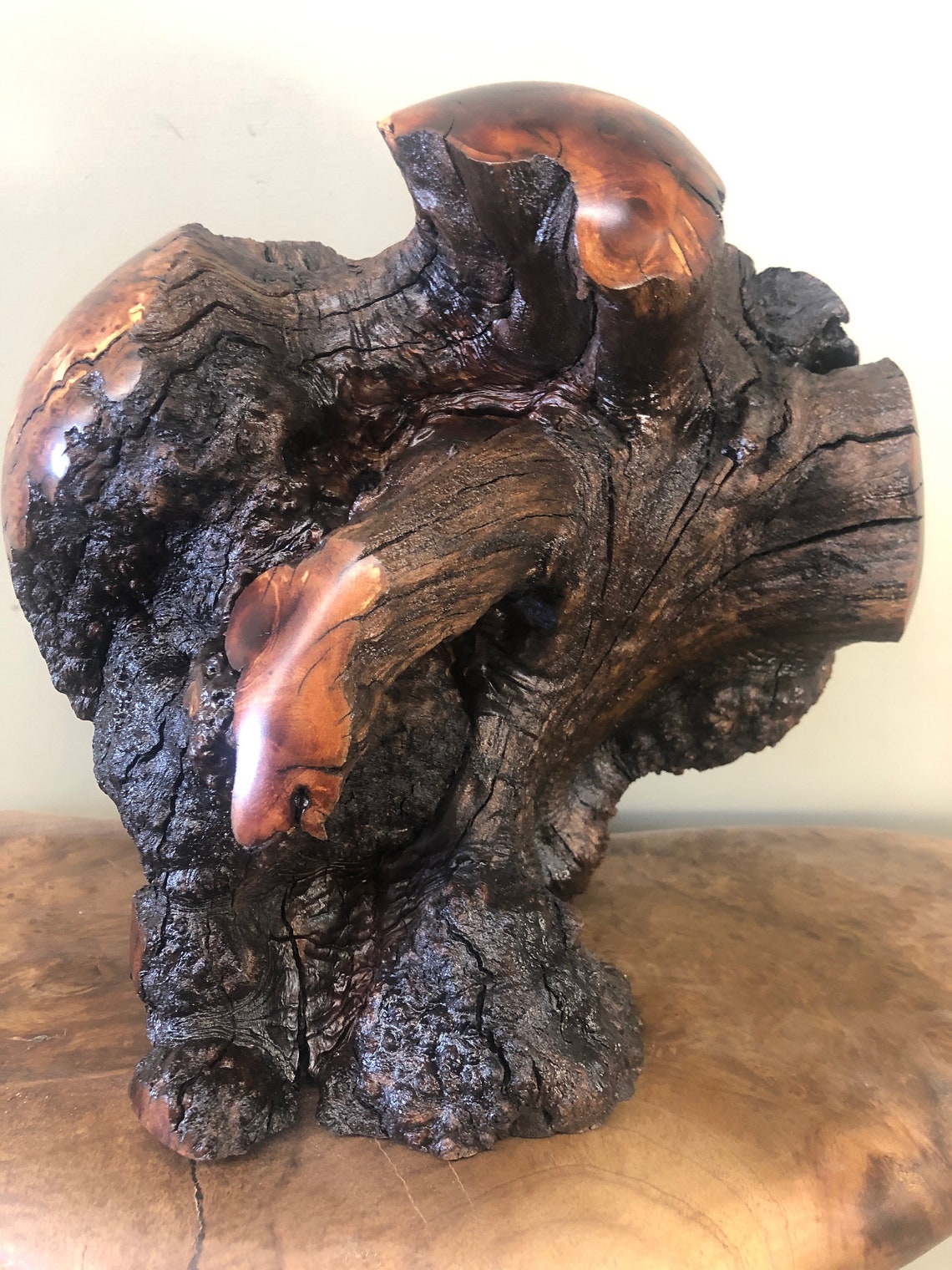 Abstract Art Wood Carving Table Sculpture | Etsy