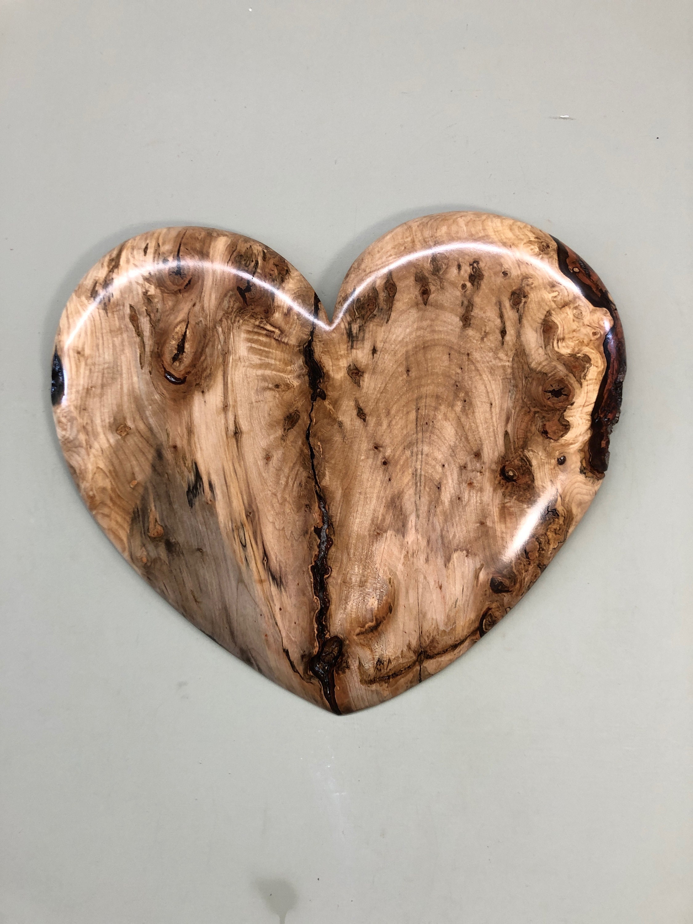 Heart art wood carving 50th Anniversary gift present