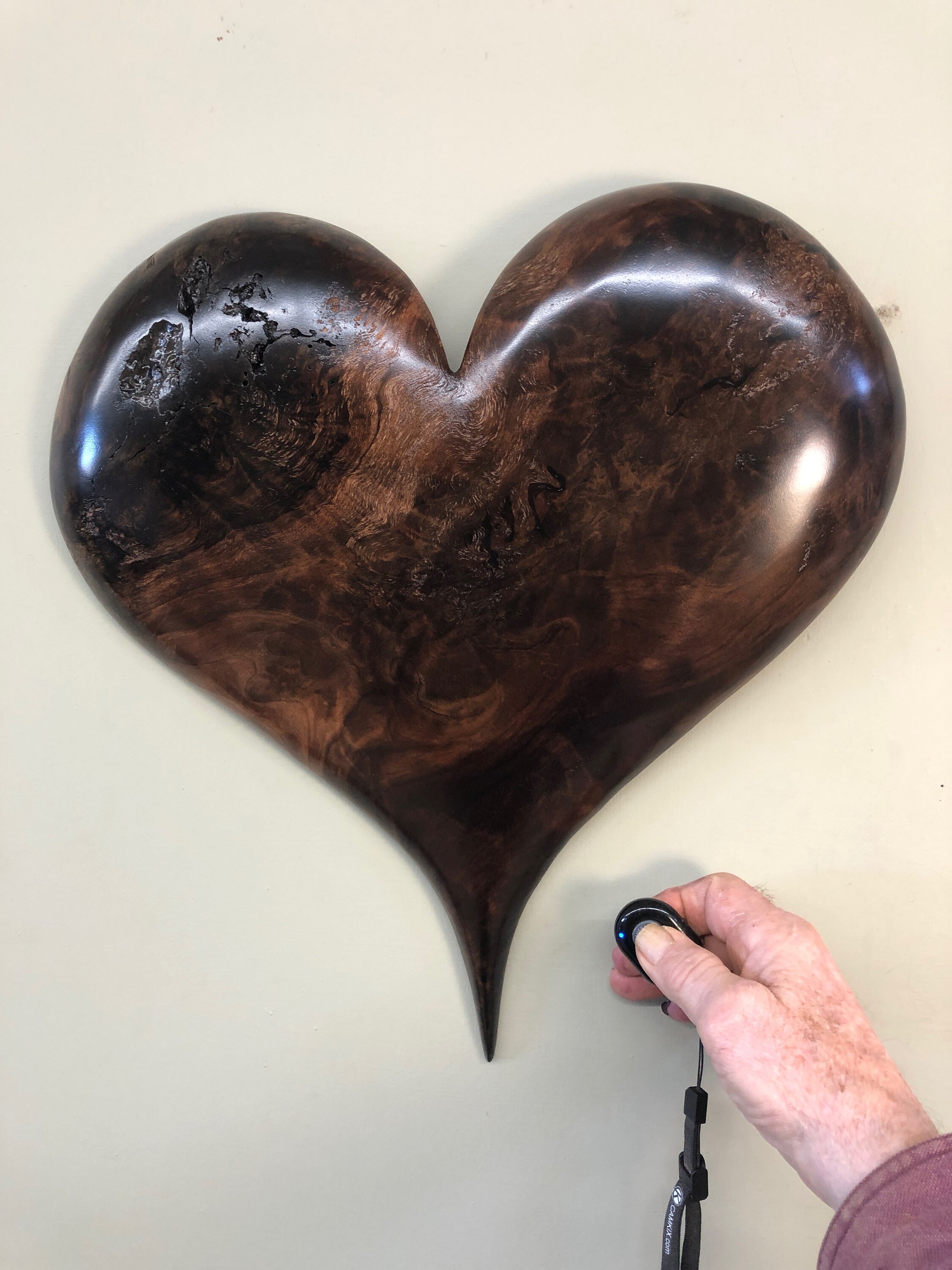 Heart personalized Redwood Wedding gift present wooden heart wood carving