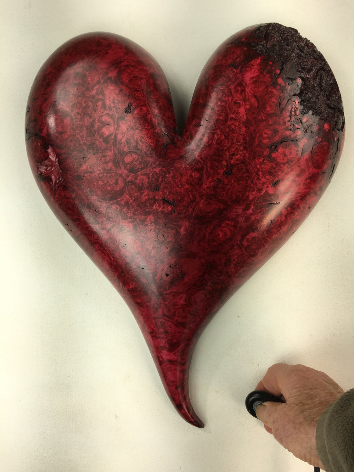 Special Valentines day gift wooden heart red wood carving heart by Gary ...