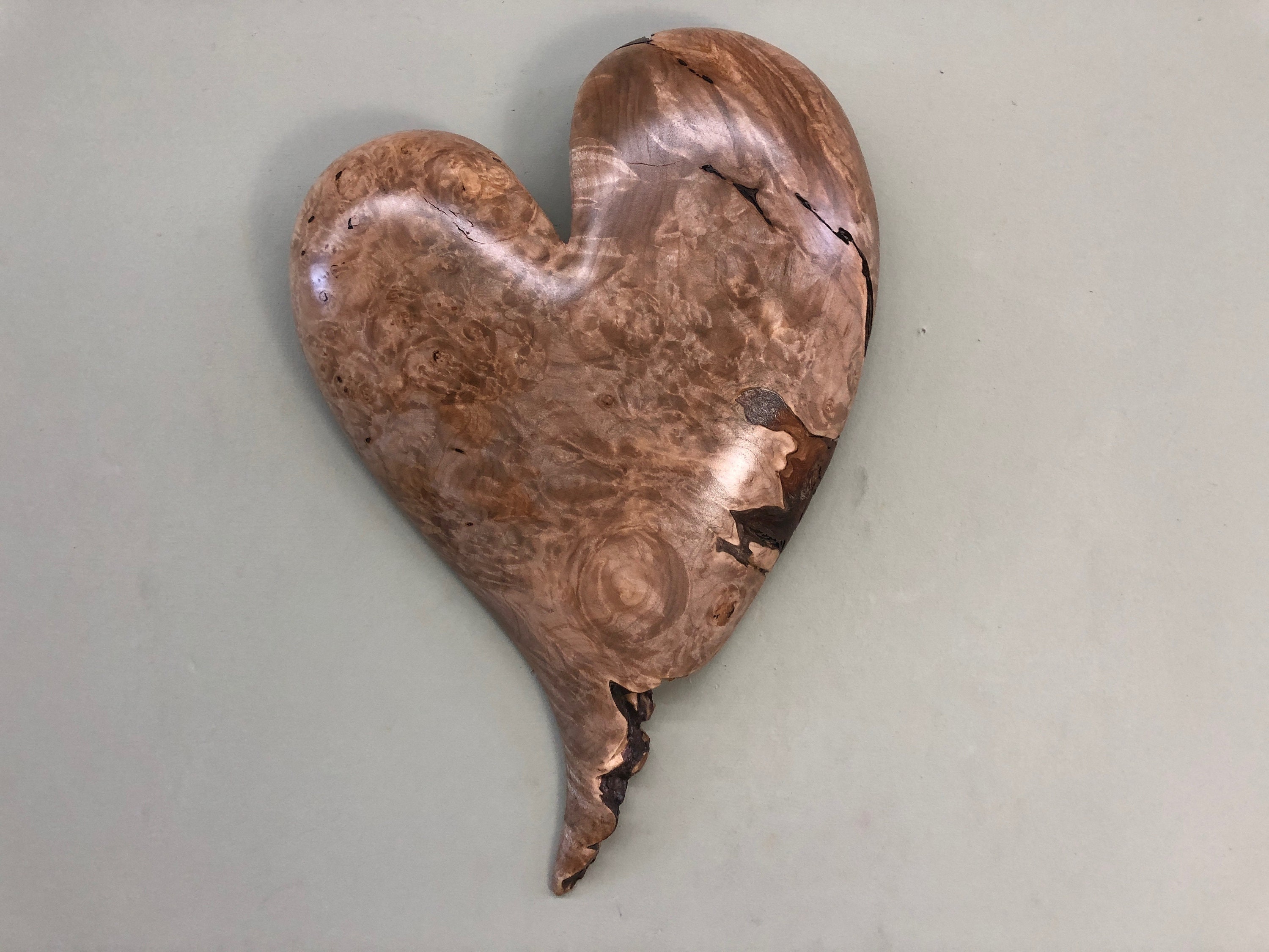 Heart art wood carving personalized 50th wood Anniversary gift present