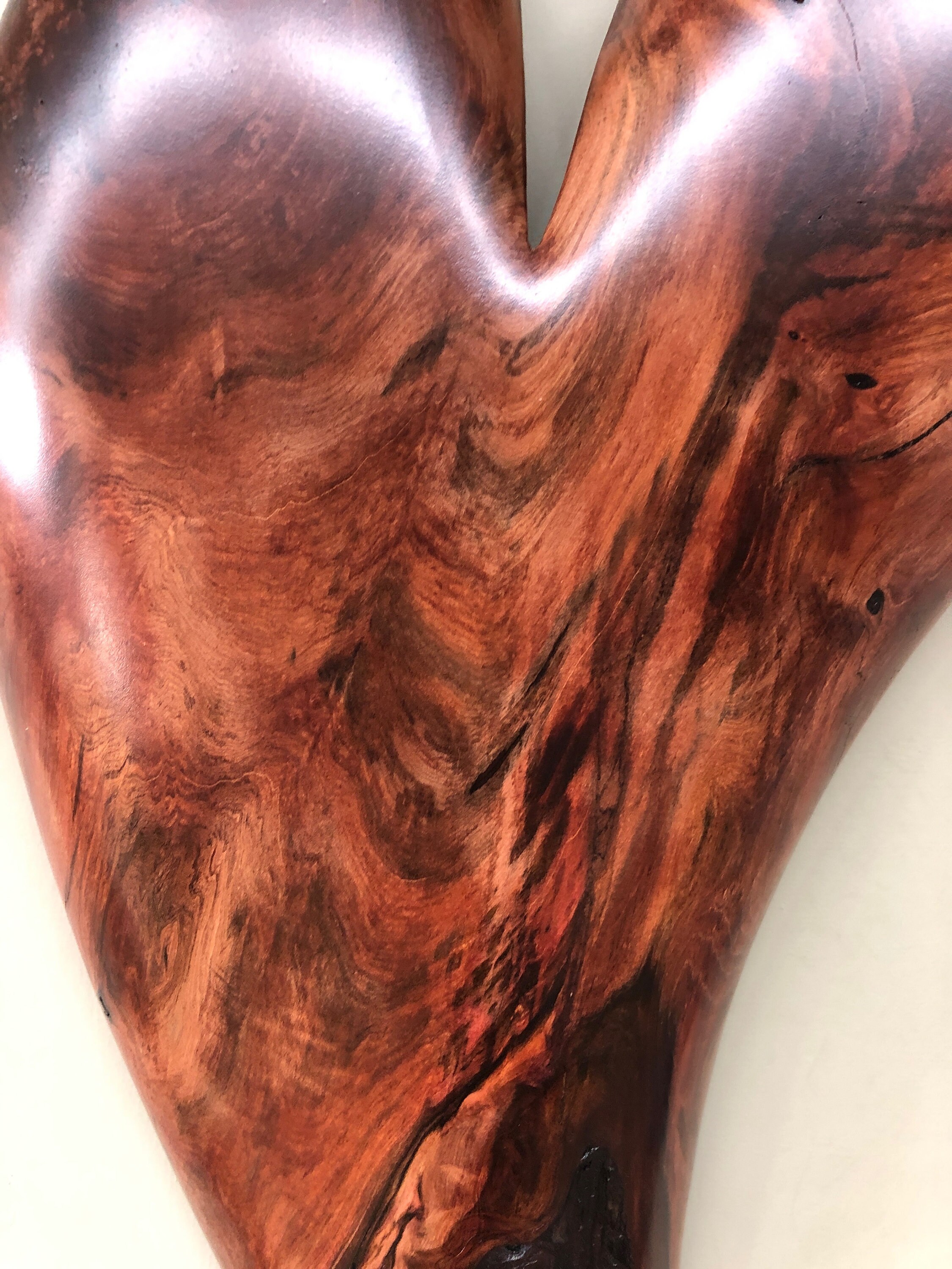 Personalized Redwood Wedding gift present wooden heart wood carving